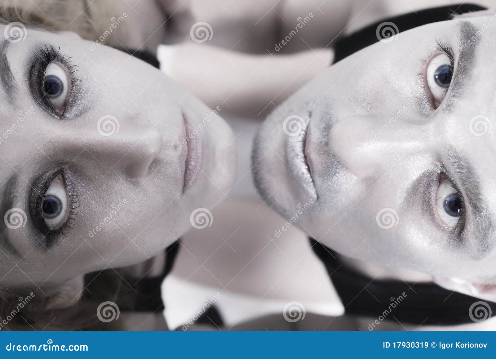 Young Man and Woman with Silver Makeup Stock Image - Image of woman ...