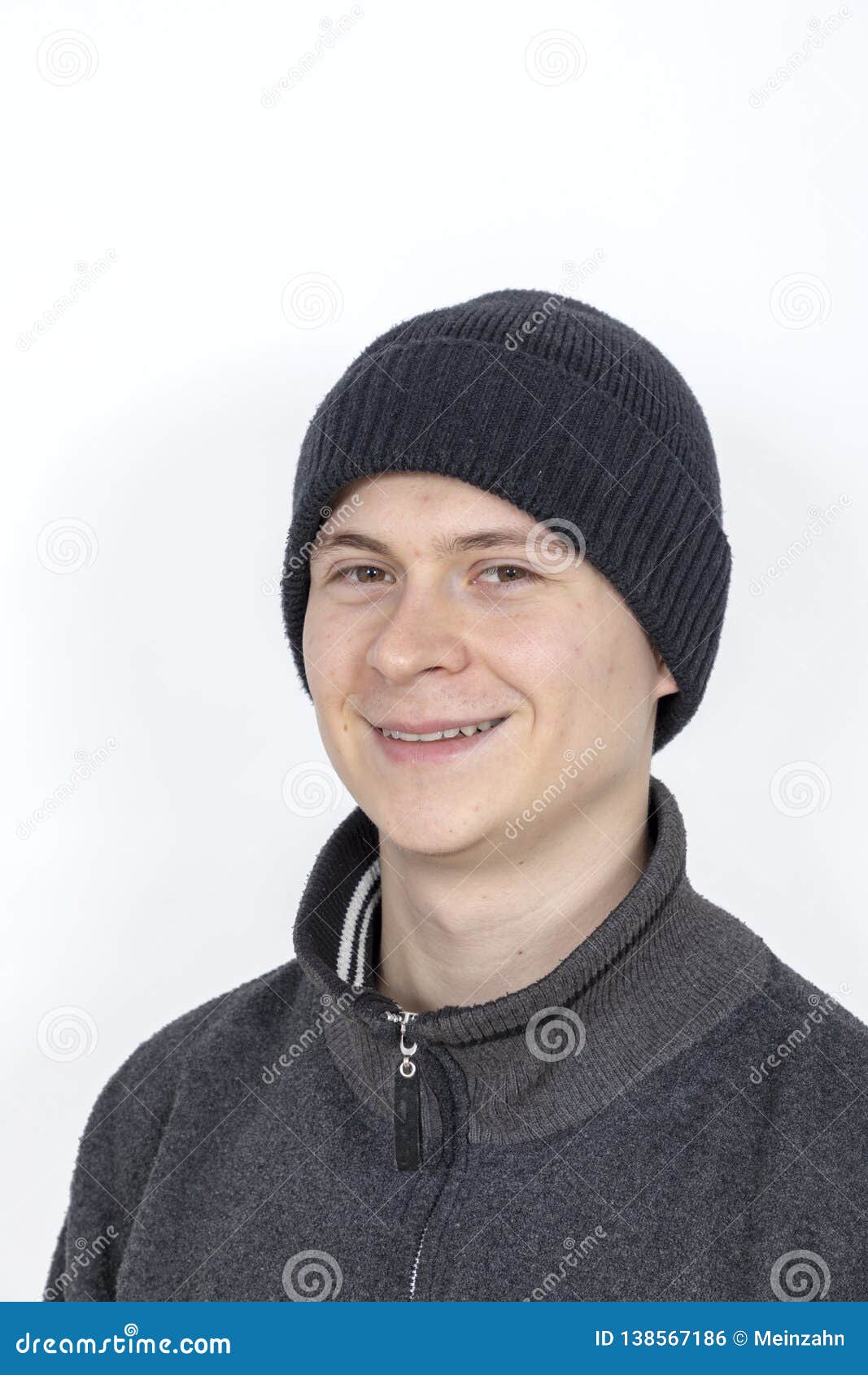 Young man with wooly hat stock photo. Image of teenager - 138567186
