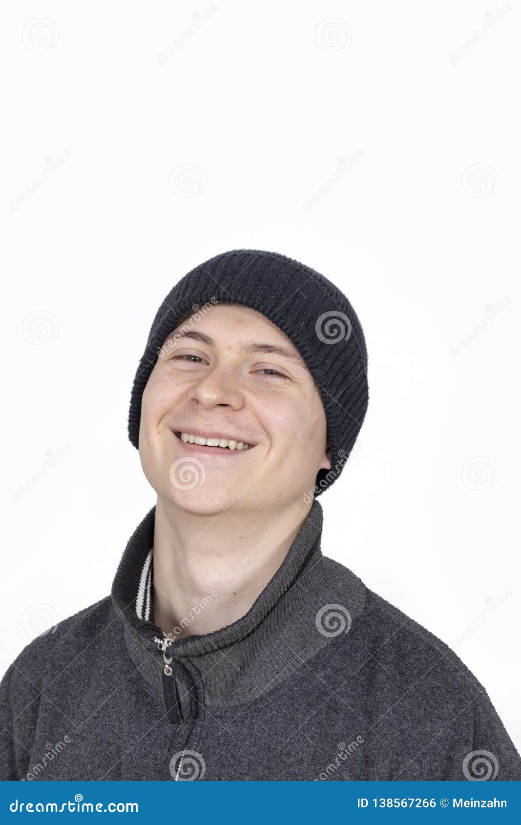 Young man with wooly hat stock photo. Image of young - 138567266