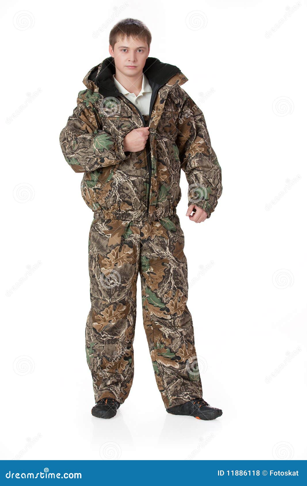 Young Man in Working Clothes Stock Photo - Image of camouflage ...