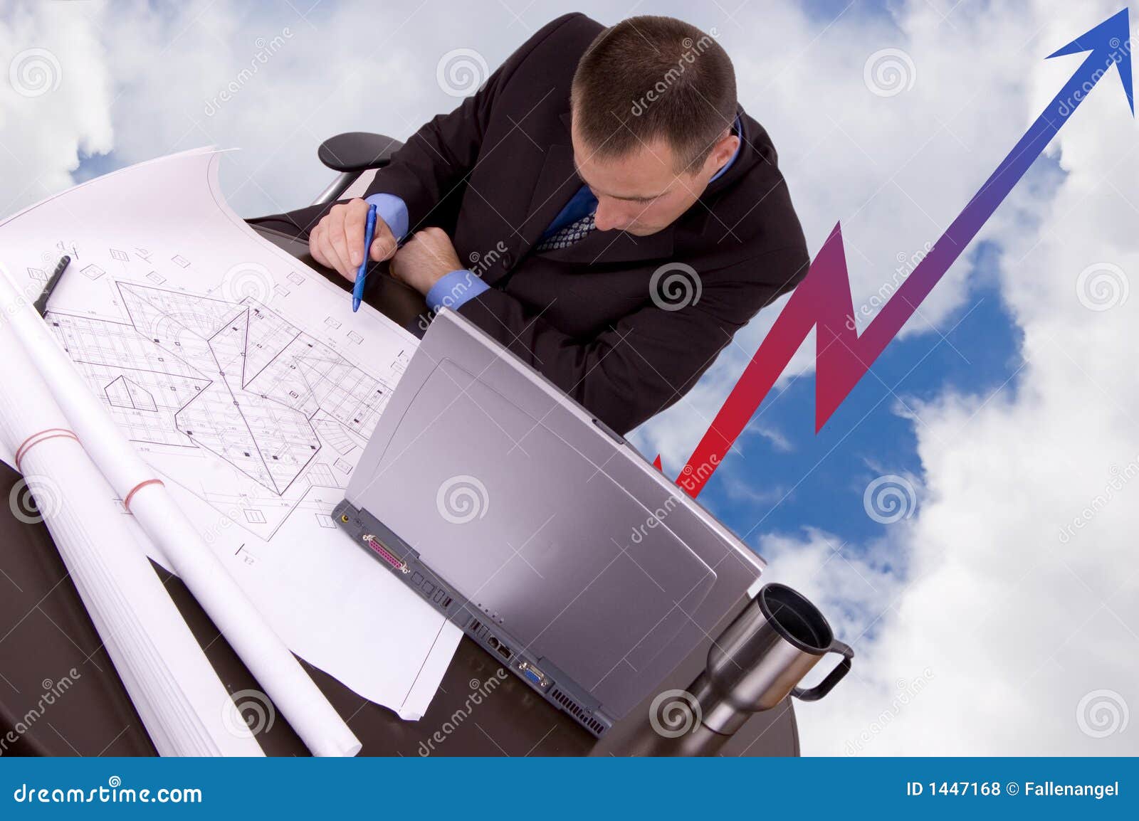 Young man working hard stock photo. Image of office, read - 1447168