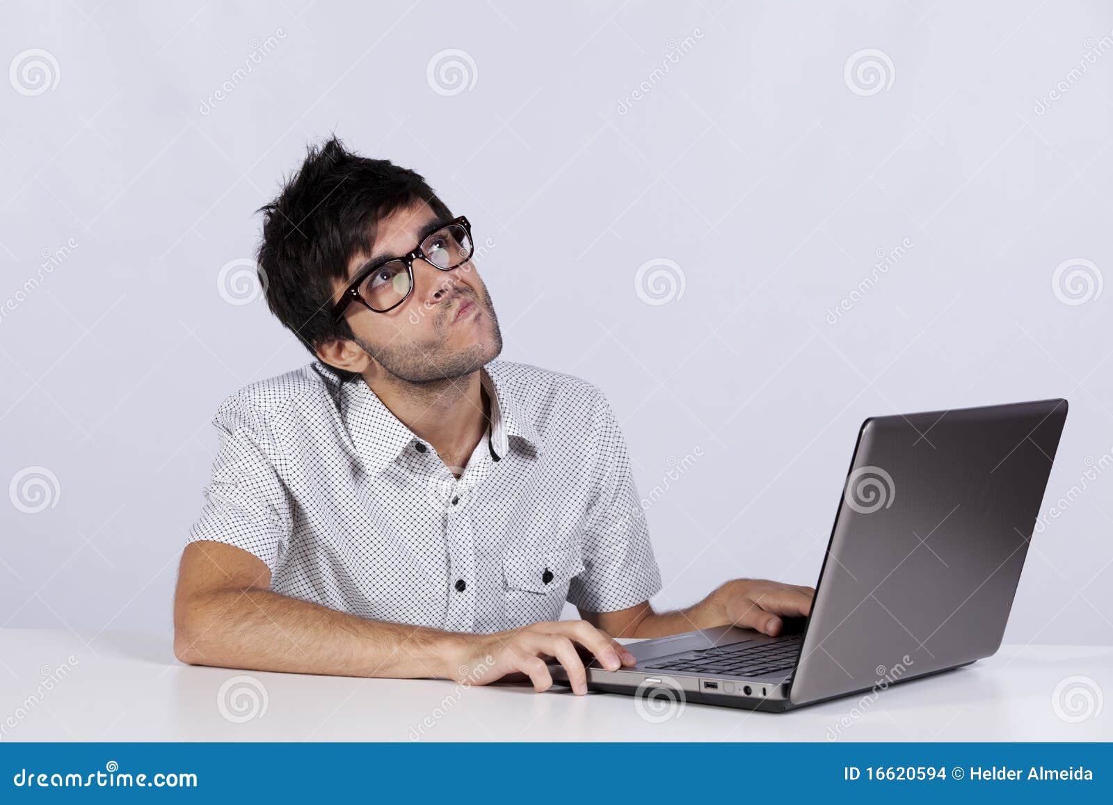 Young Man Working with His Laptop Stock Photo - Image of modern ...