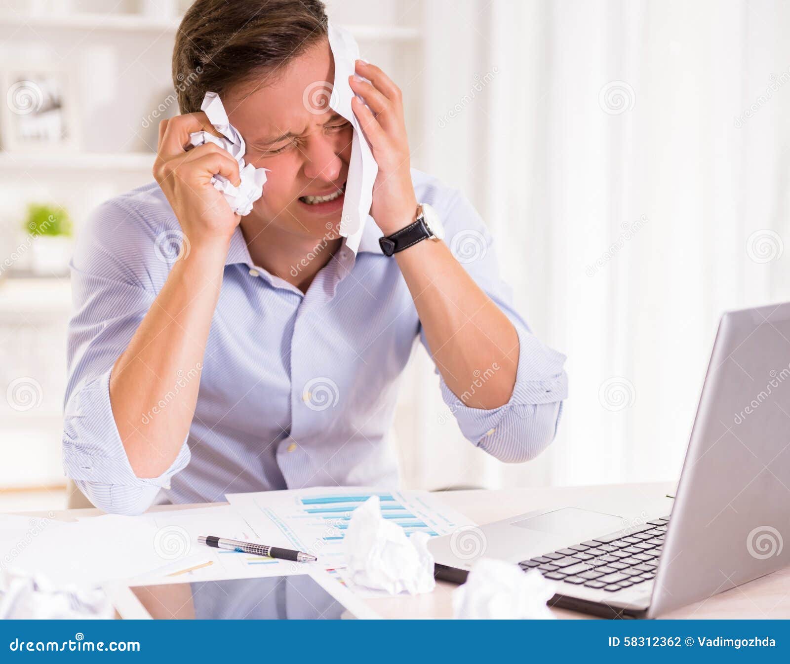 Young man stock photo. Image of male, looking, exhausted - 58312362