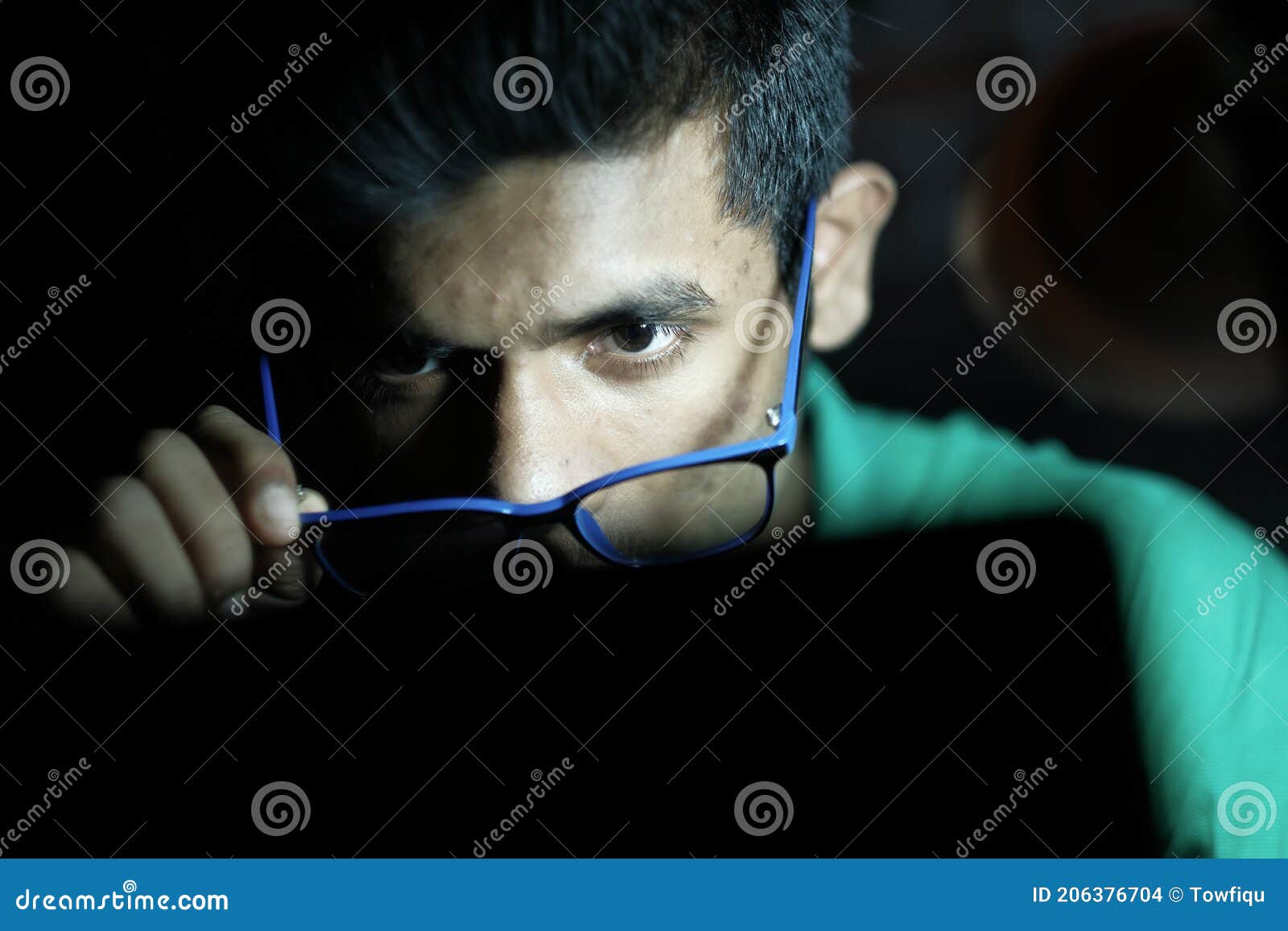 Young Man Working on Laptop Stealing Personal Data Stock Photo - Image ...