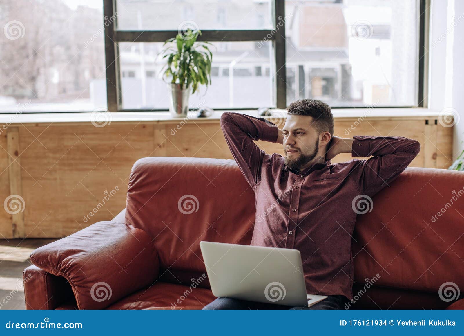 Young Man Working Remotely at Home Stock Photo - Image of young, room ...
