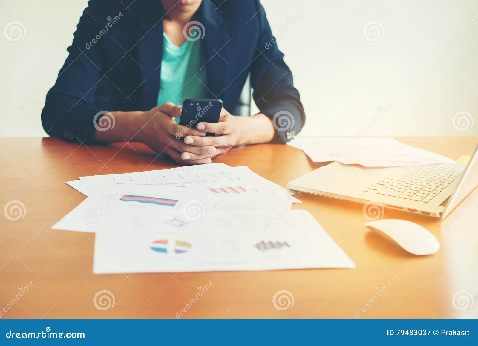 Young Man Working Using Smartphone and Notebook Computer, Young Stock ...