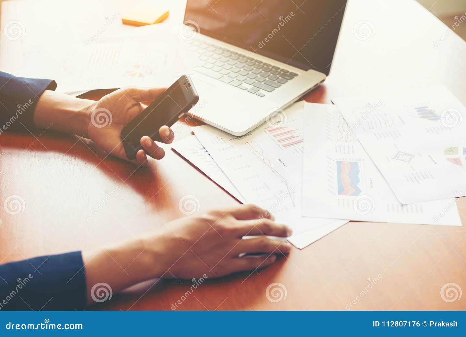 Young Man Working Using Smartphone and Notebook Computer, Young Stock ...