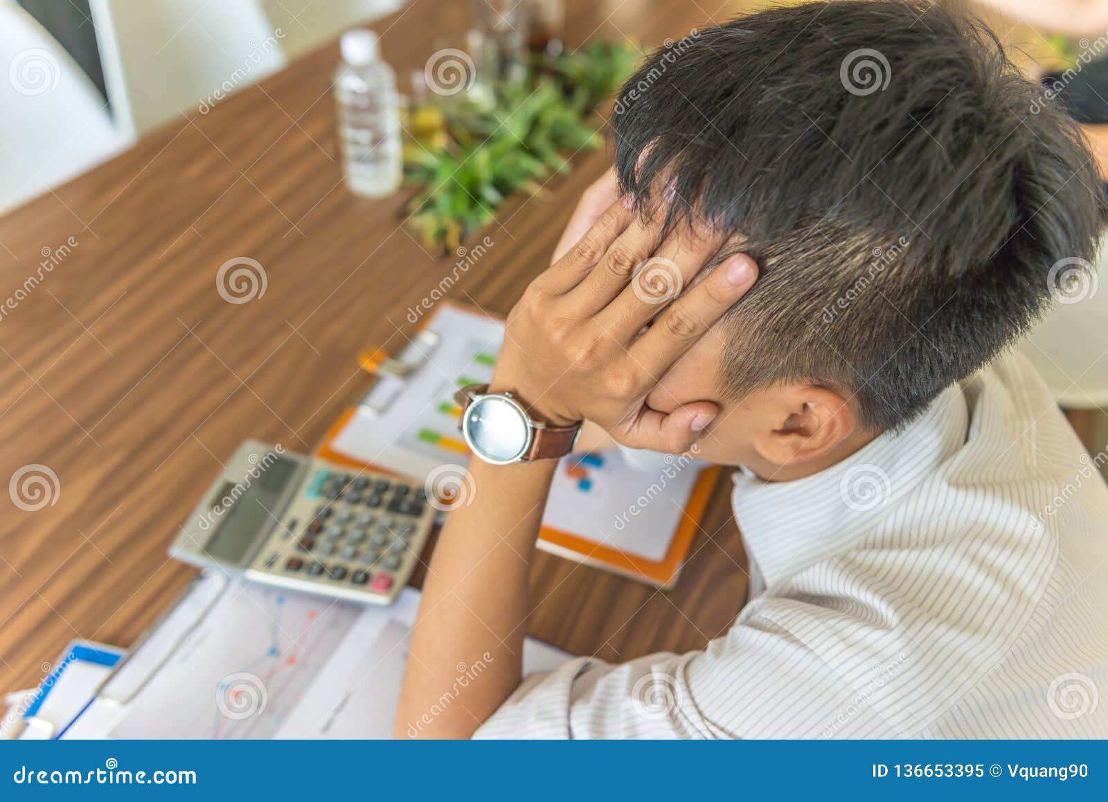 Young Man Worried about Financial Problem Stock Image - Image of ...