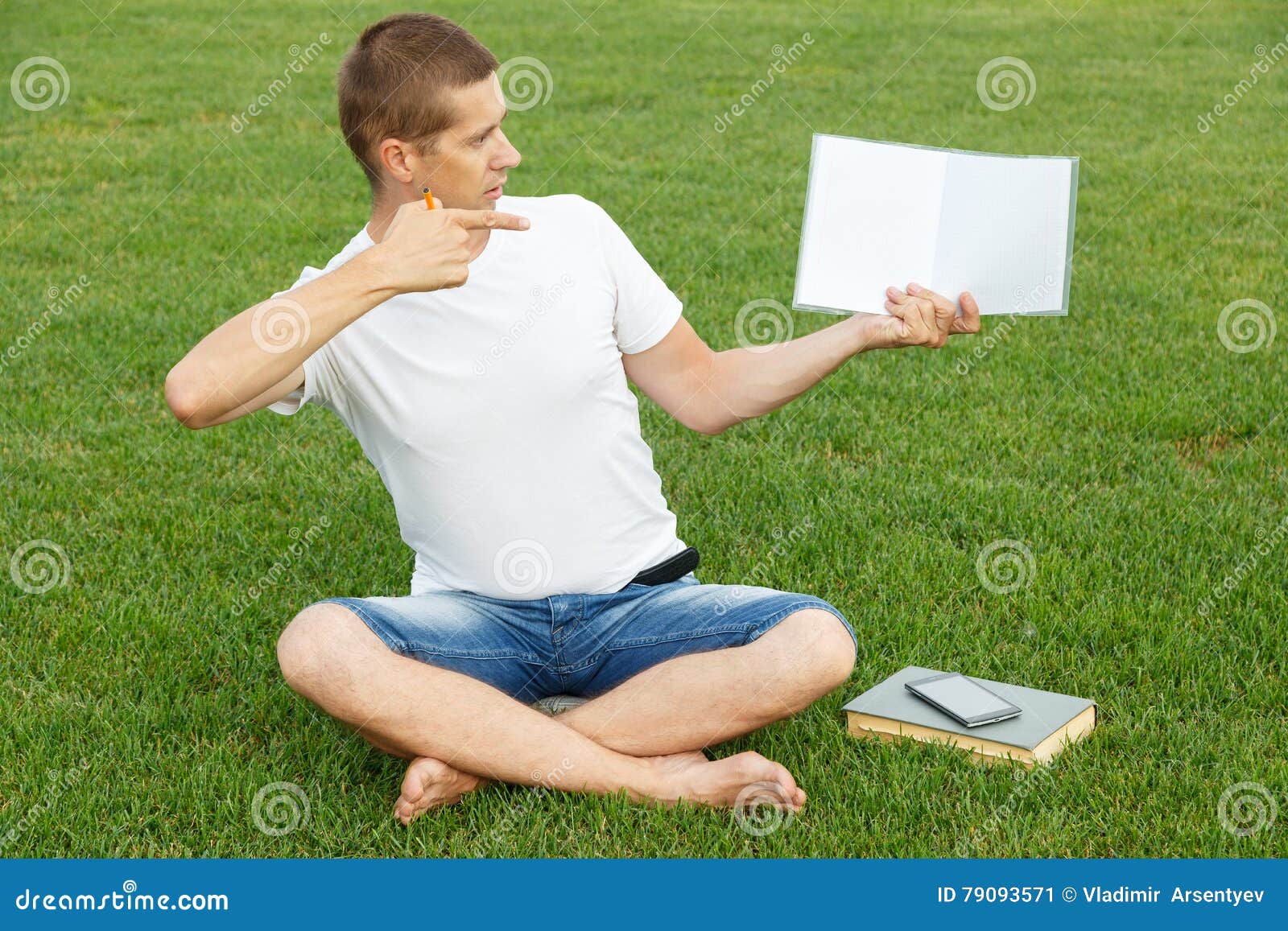 The Young Man Writes To a Notebook Stock Image - Image of plan, handle ...