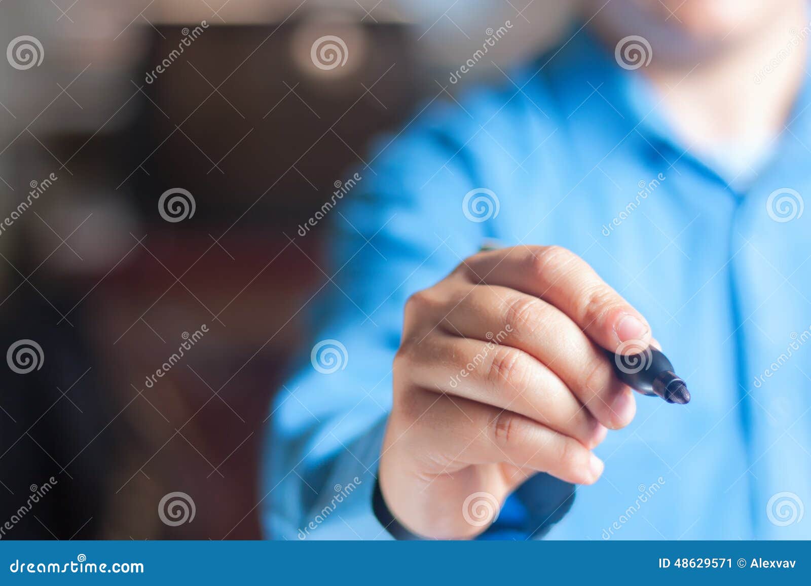 Young Man Writing on the Chalkboard Stock Image - Image of pointing ...