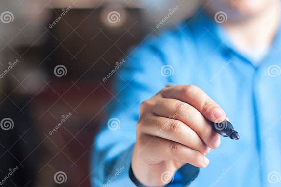 Young Man Writing on the Chalkboard Stock Image - Image of pointing ...