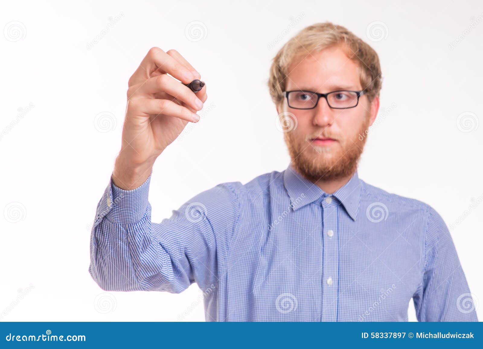 Young Man Writing on Transparent Board Stock Image - Image of caucasian ...