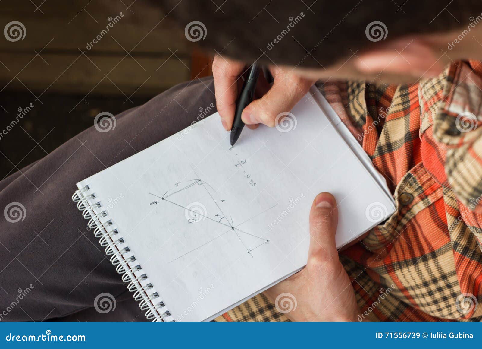 The Young Man Wrote Mathematical Formulas Stock Image - Image of home ...