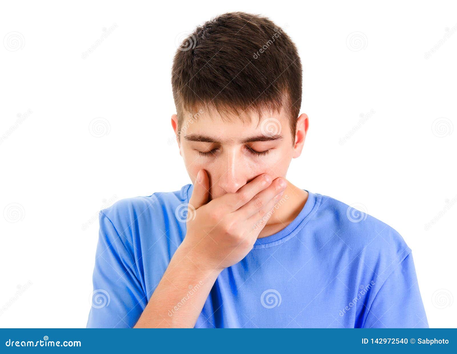 Young Man yawning stock photo. Image of close, face - 142972540