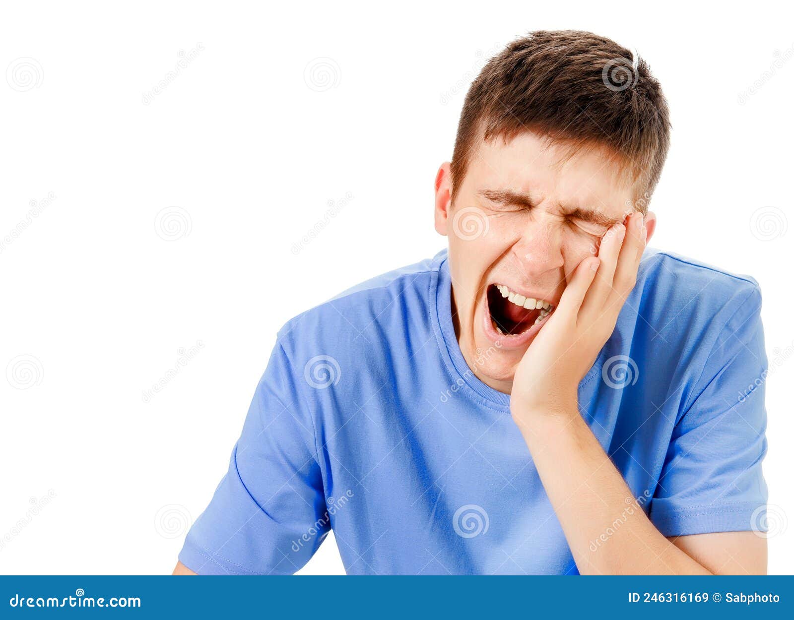 Young Man is Yawning stock image. Image of human, handsome - 246316169