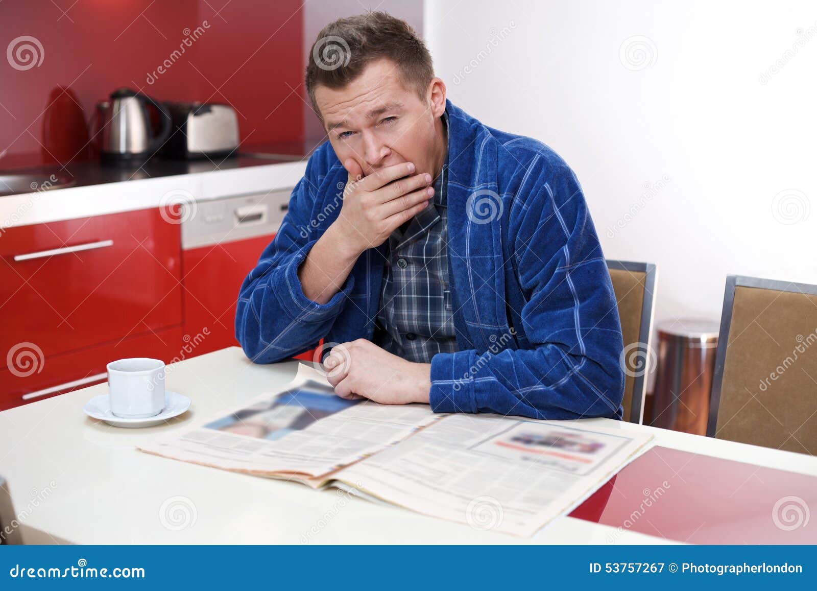 Young man yawning stock image. Image of house, home, male - 53757267