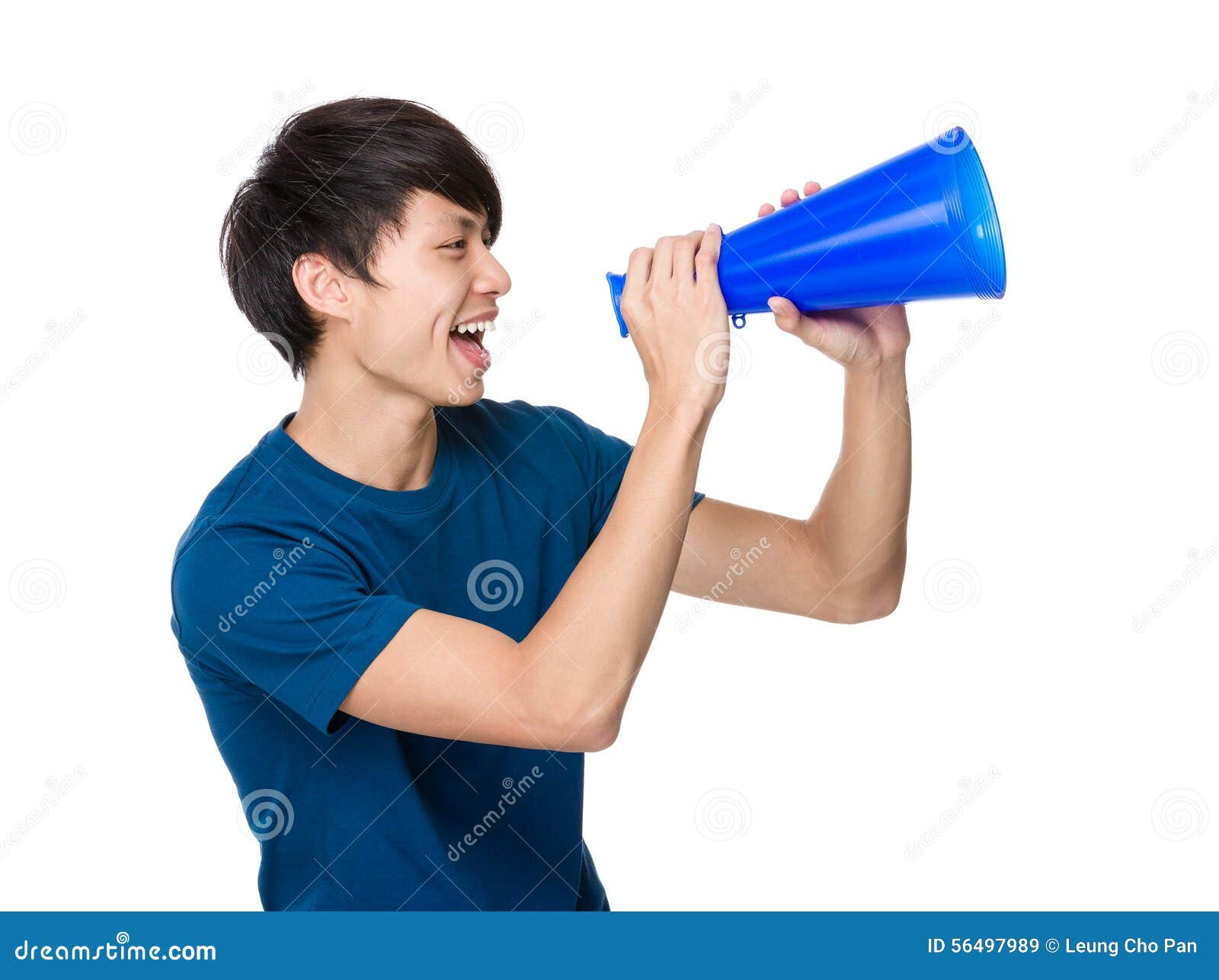 Young Man Yell with Loudspeaker Stock Image - Image of male, asia: 56497989