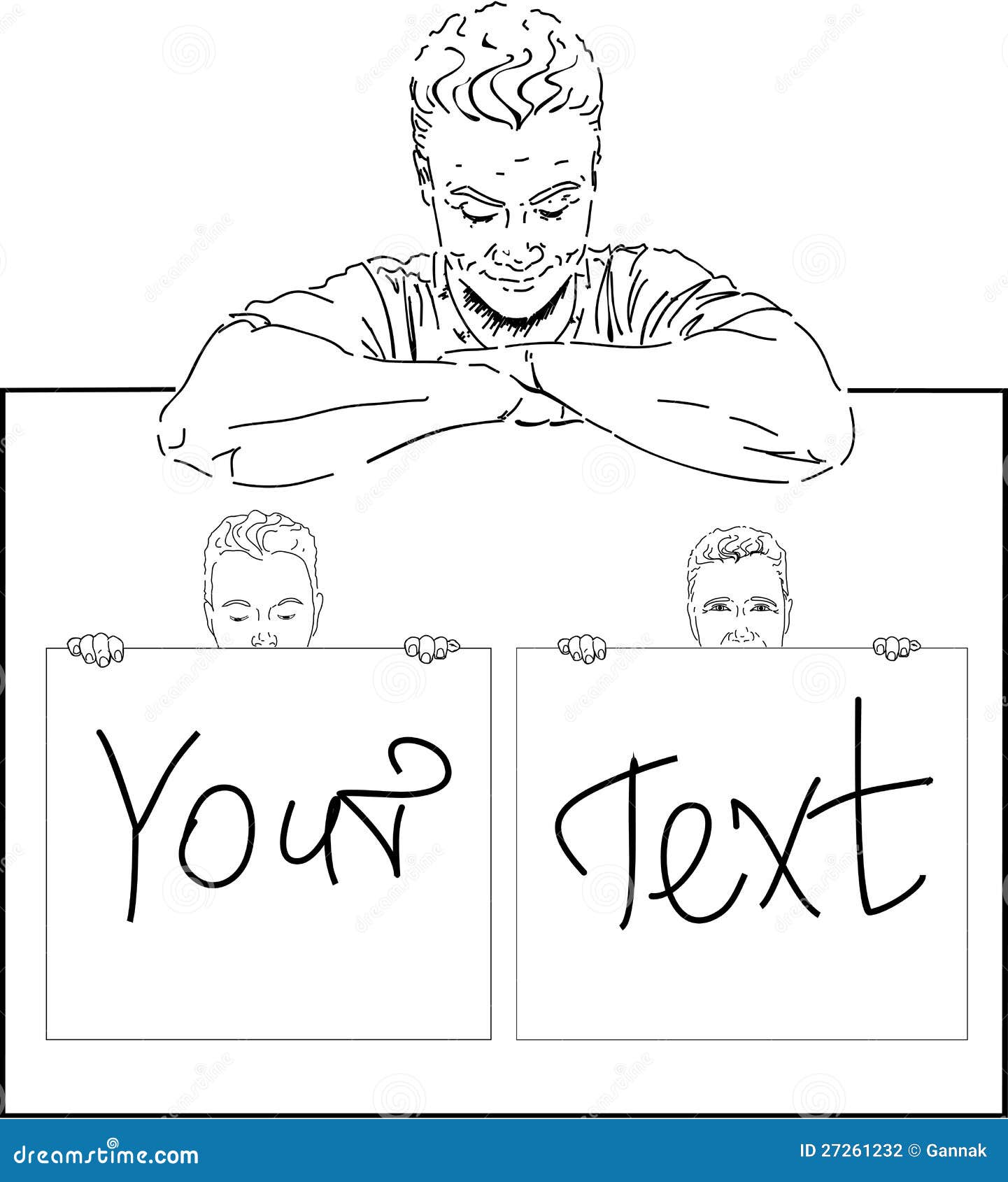 Young man with your text stock vector. Illustration of hold - 27261232