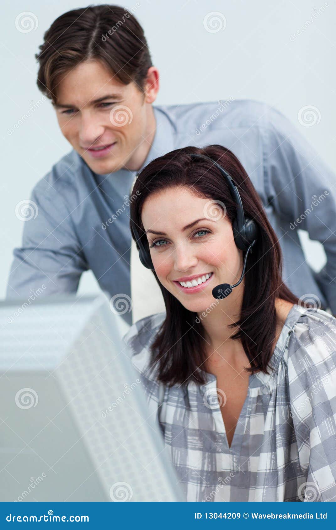 Young Manager Checking His Employee S Work Stock Image - Image of ...