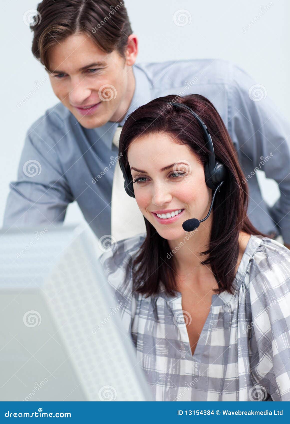 Young Manager Checking His Employee S Work Stock Photo - Image of ...