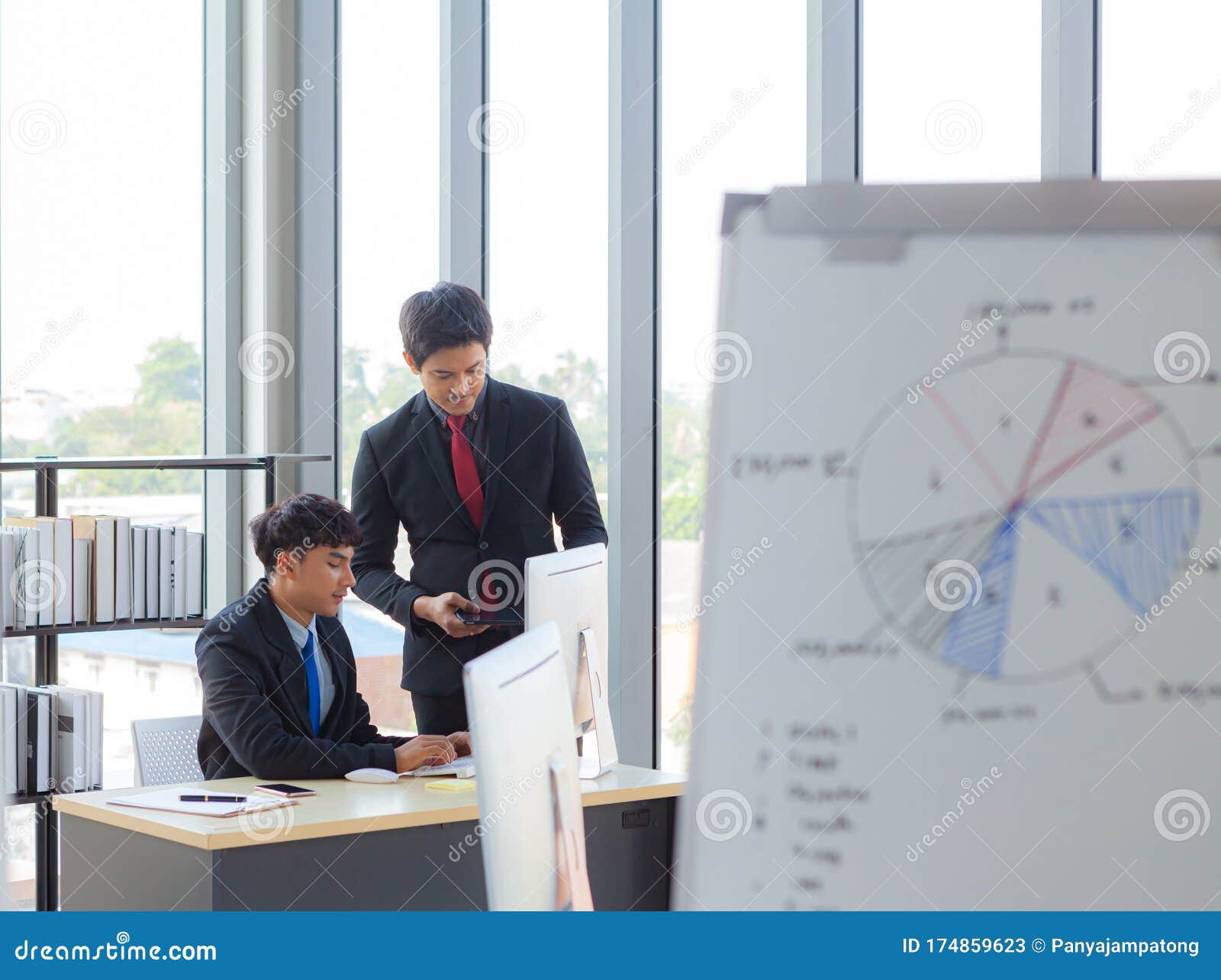 The Young Manager is Introducing Employees Stock Image - Image of ...