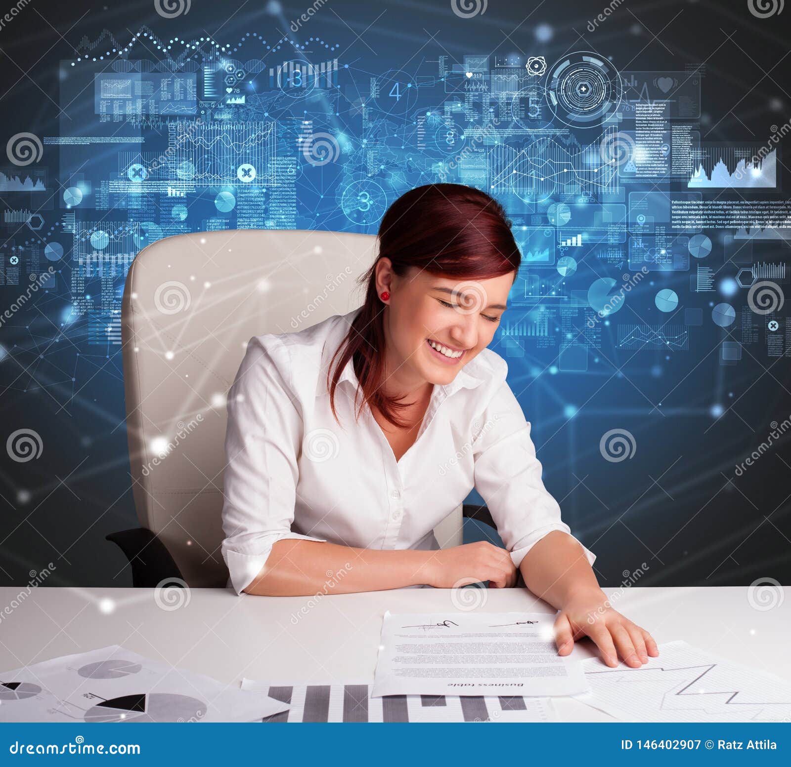 Manager at the Office Making Reports and Statistics Stock Image - Image ...