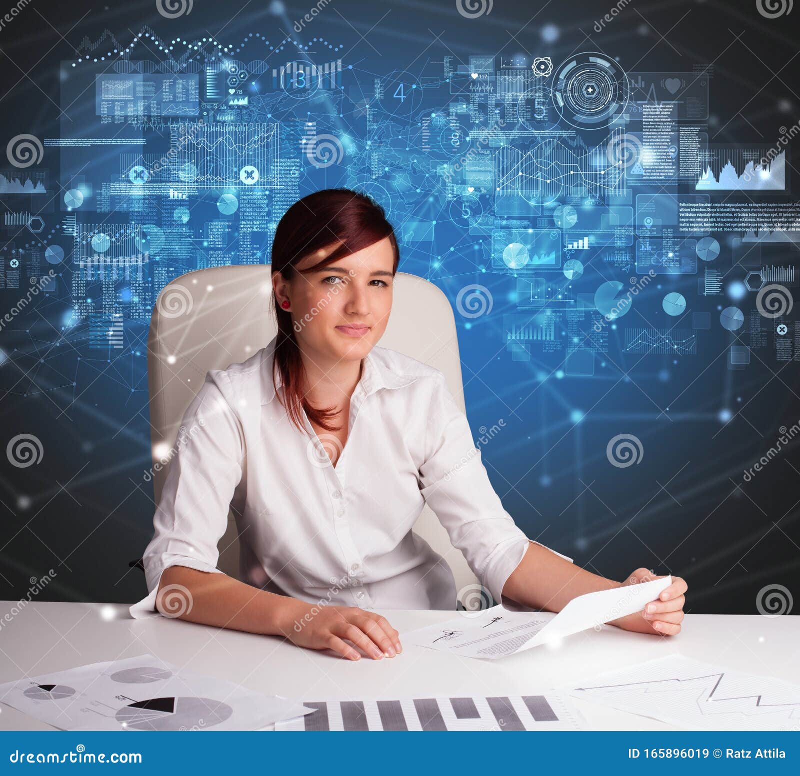 Manager at the Office Making Reports and Statistics Stock Image - Image ...