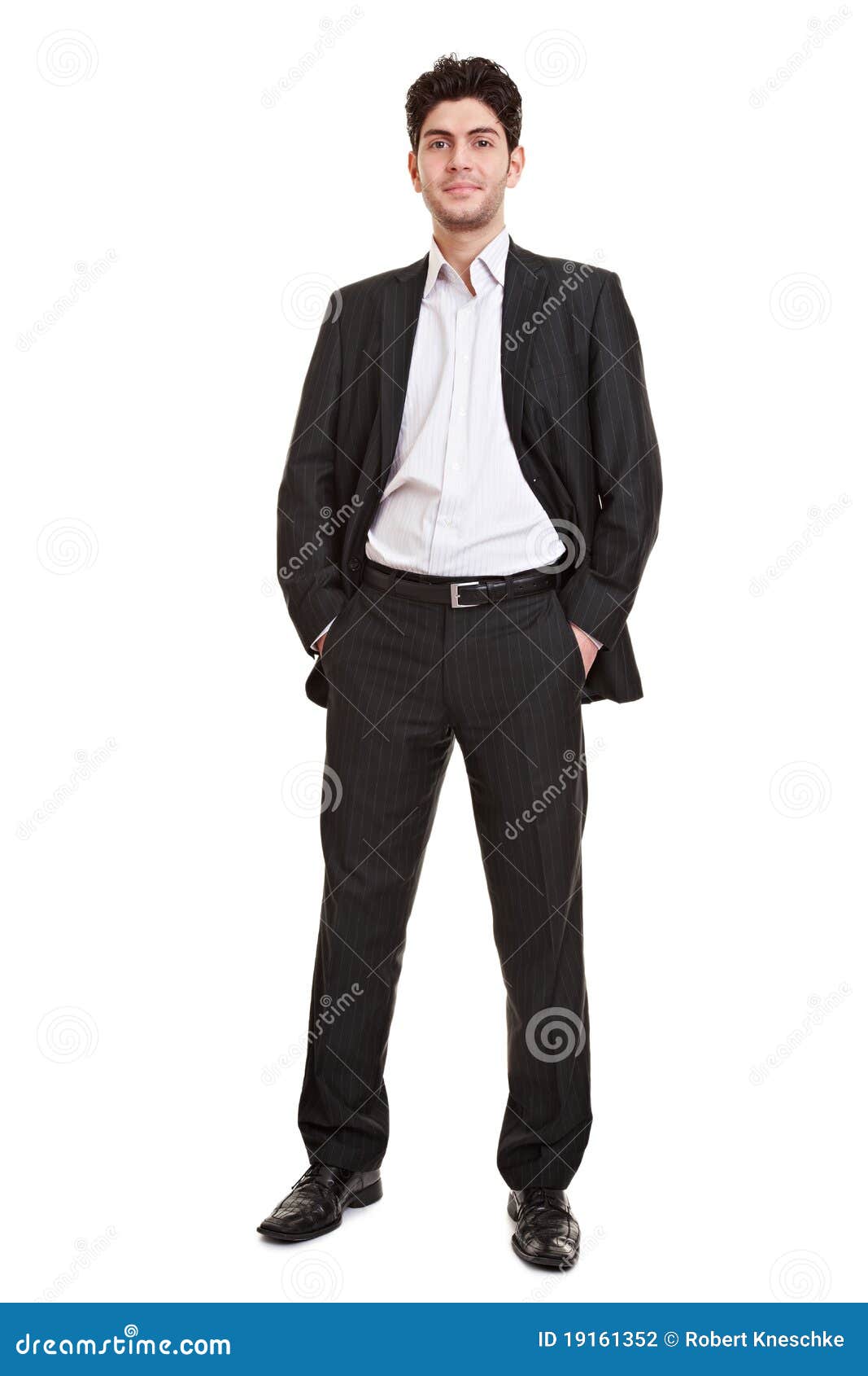 Young Manager Standing in Suit Stock Photo - Image of business, person ...