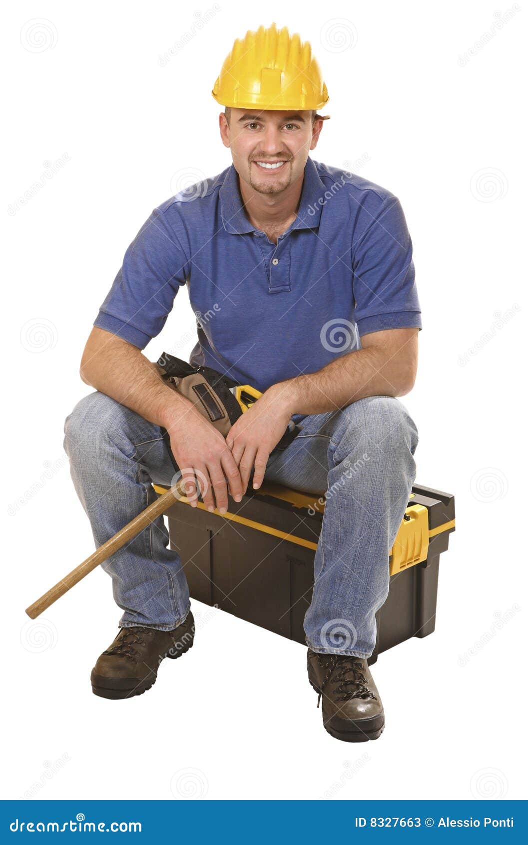 Young Mantool Sit on Tool Box Stock Image - Image of electrical ...