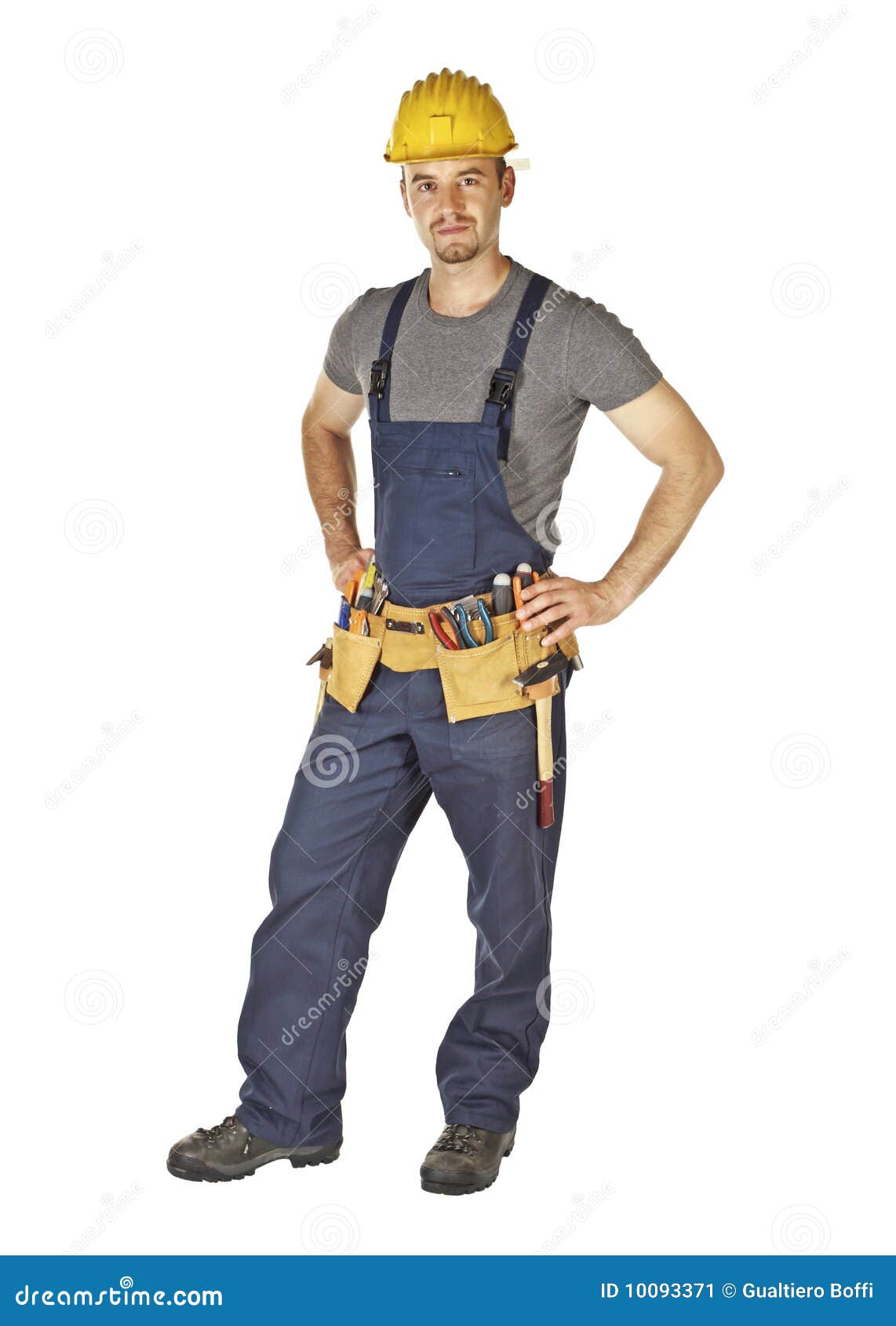 Young Manual Worker Standing Stock Image - Image of tools, occupation ...