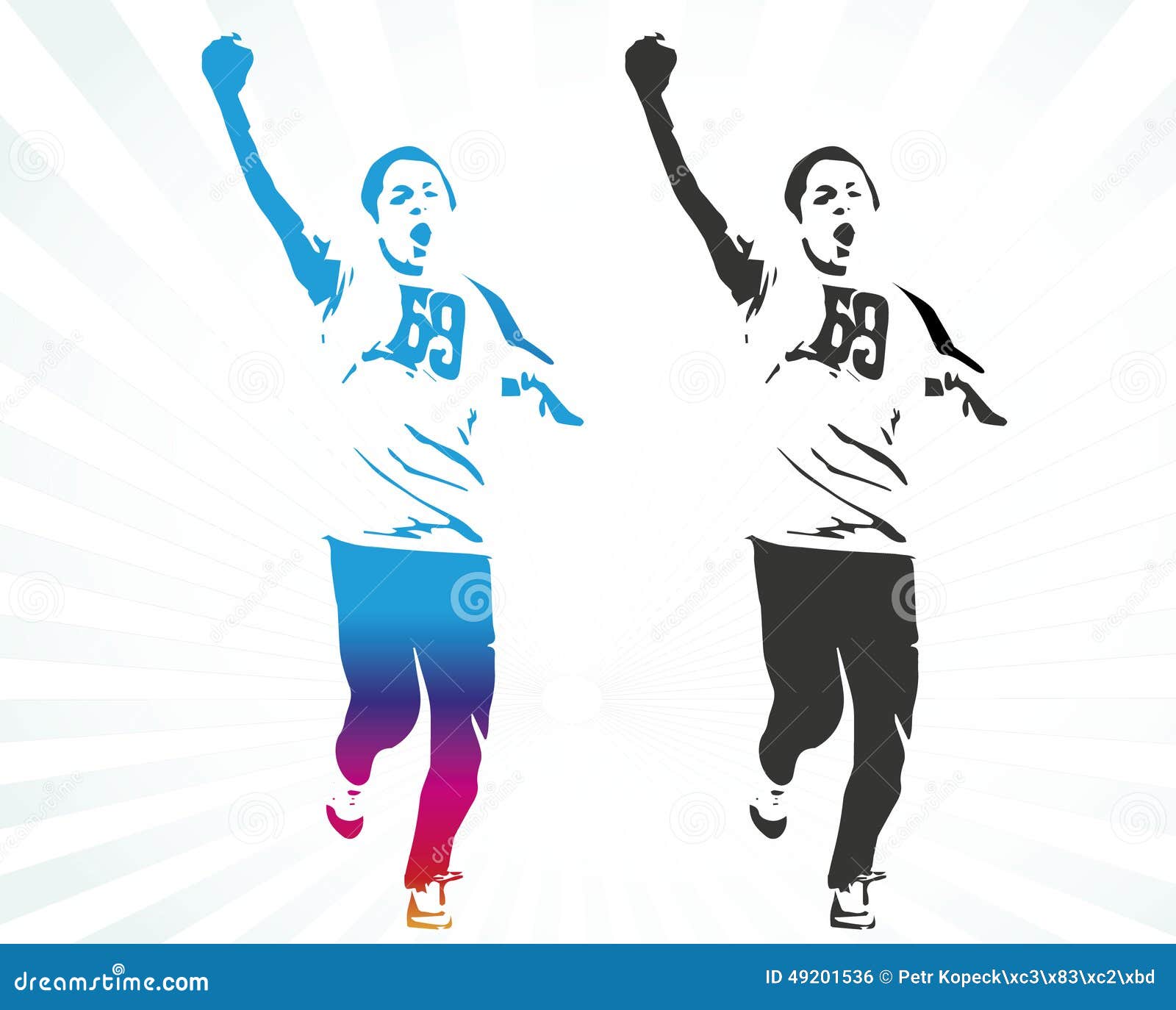 A Young Winning Athlete Tears The Ribbon At The Finish Of The Race ...