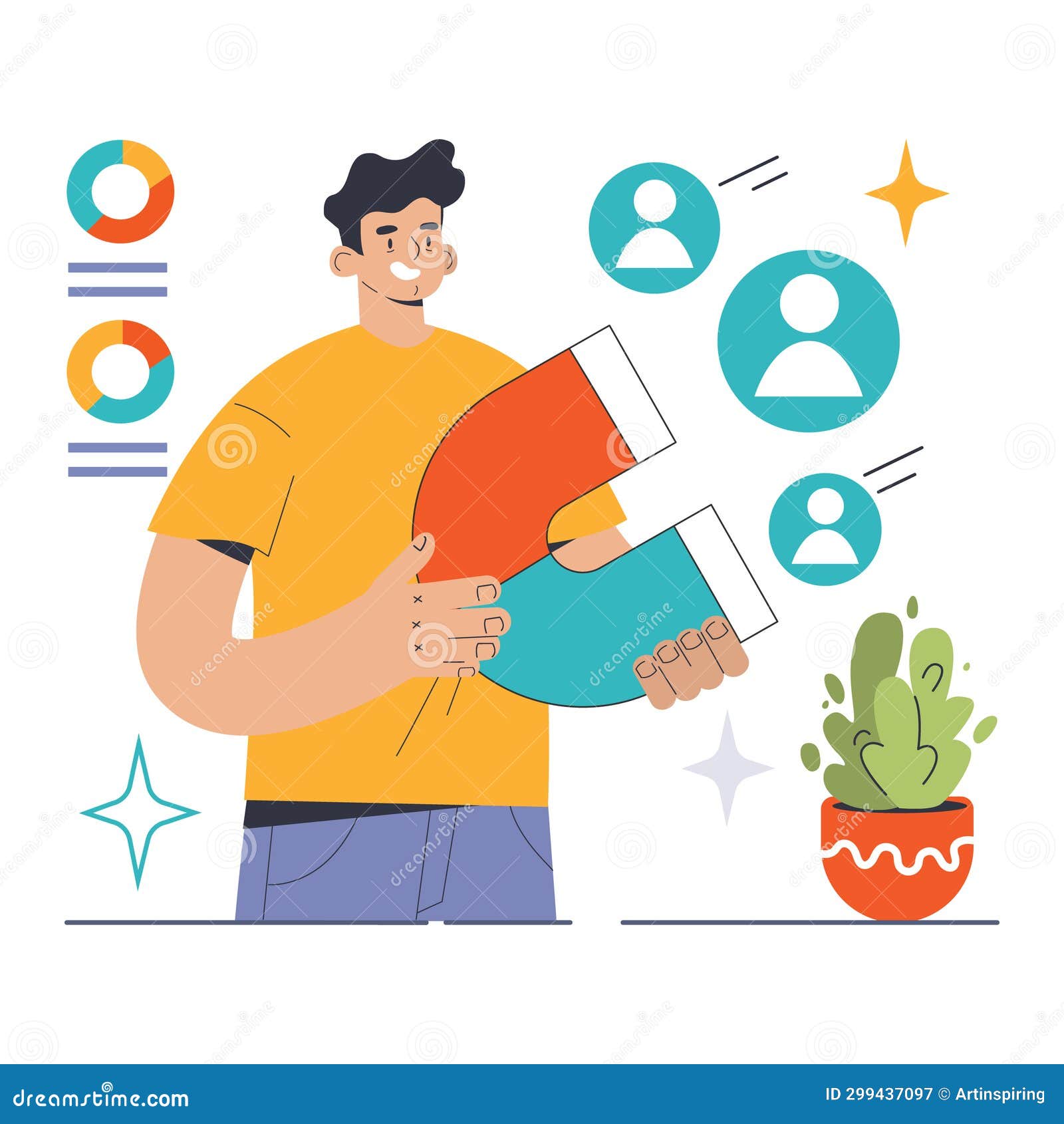 Potential Attracts Success - Pictured As Word Potential On A Magnet To ...