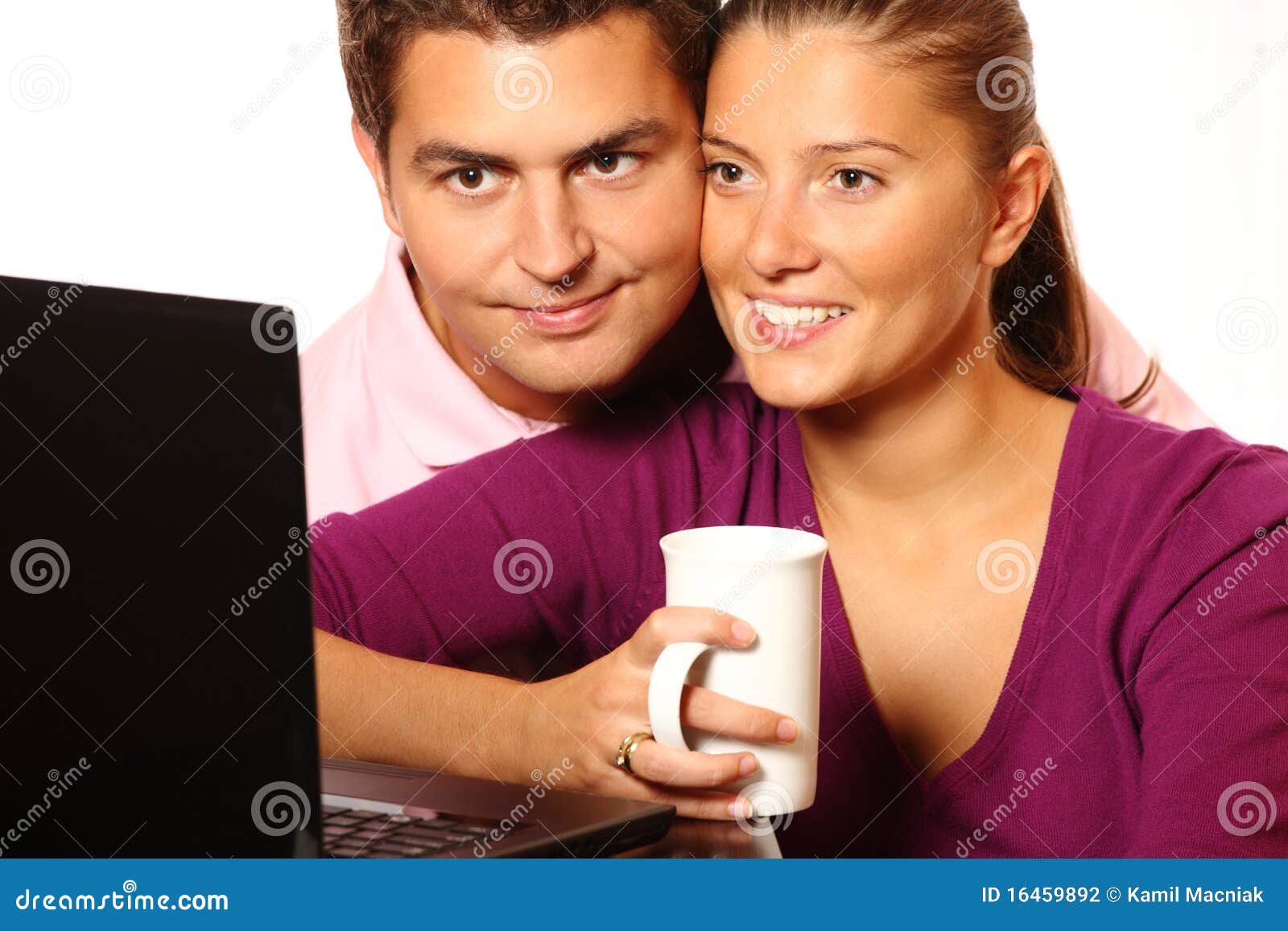 Young Married Couple Browsing the Internet Stock Photo - Image of ...