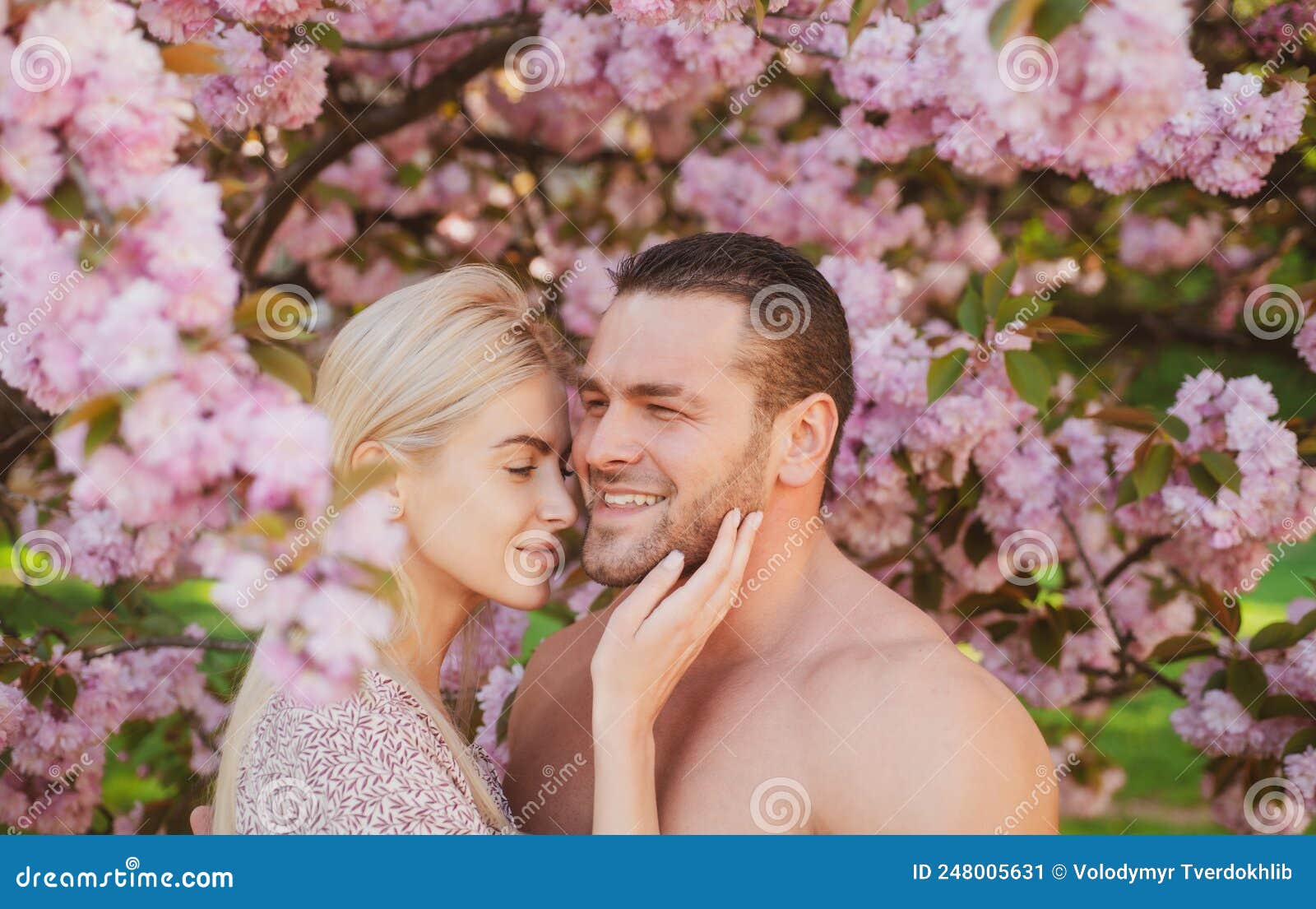 Young Married Couple. Romantic and Love, Sensual Touch. Stock Image ...