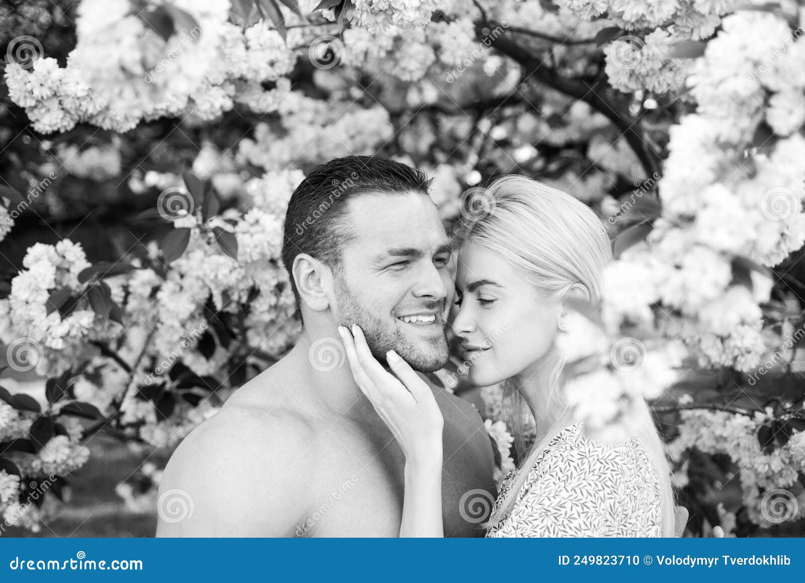 Young Married Couple. Romantic and Love, Sensual Touch. Stock Photo ...