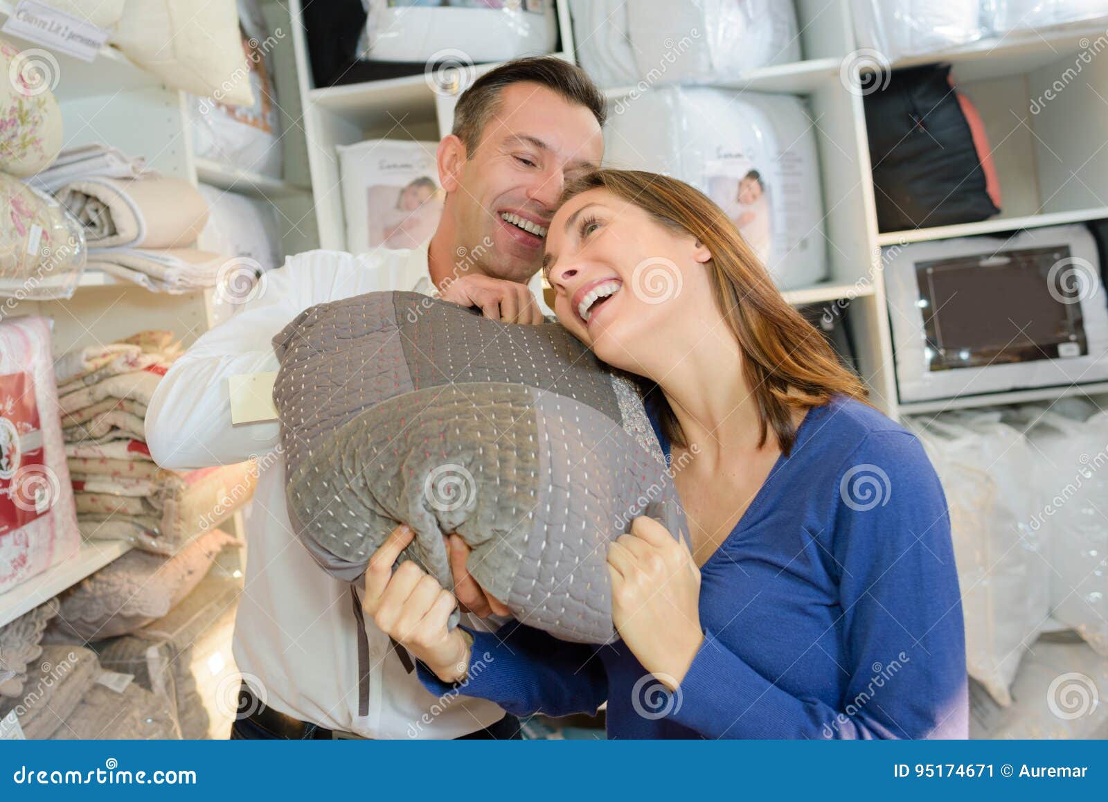 Young Married Couple Shopping in Store Stock Image - Image of girl ...