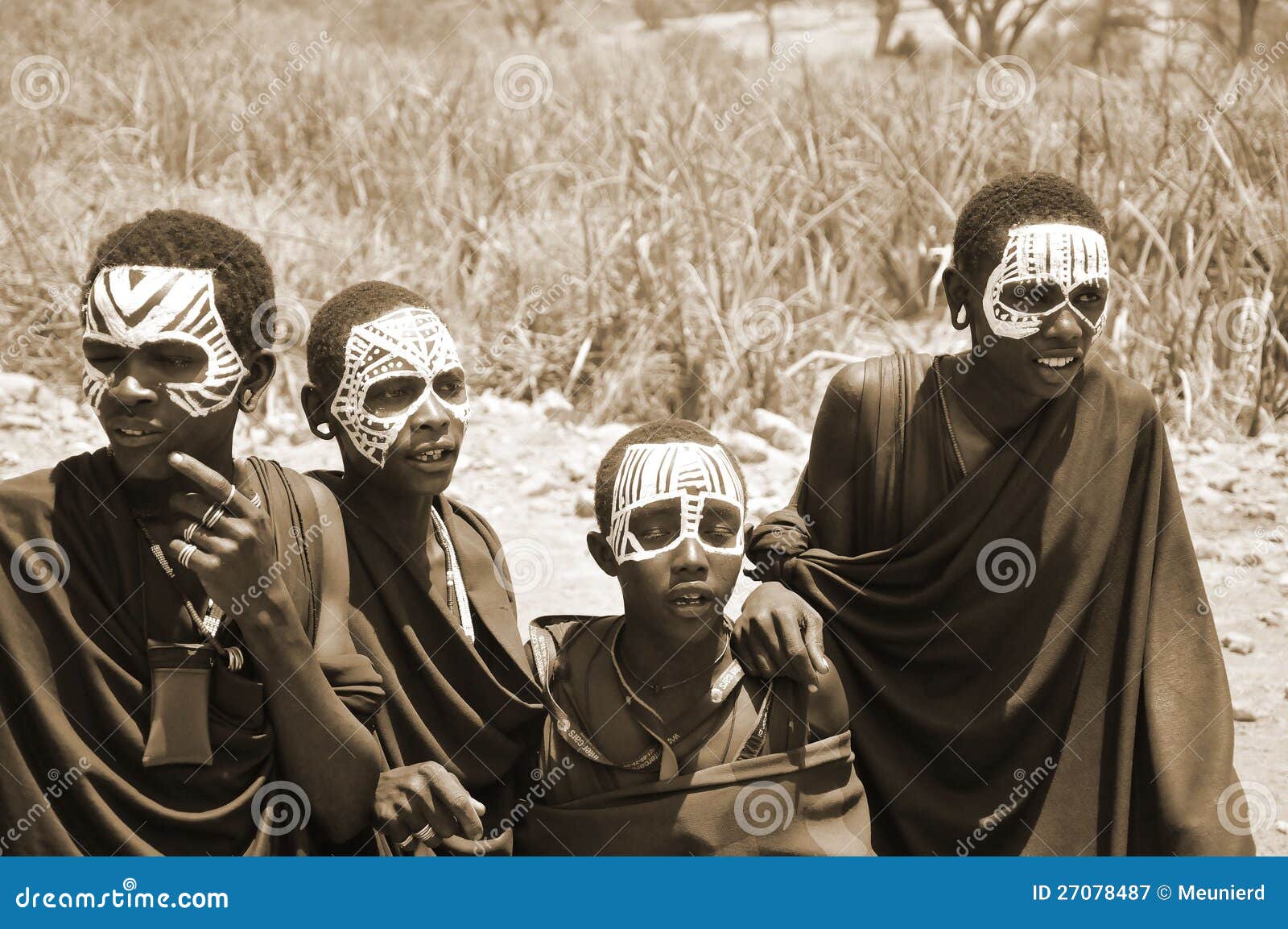 Young Masai men editorial photography. Image of black - 27078487