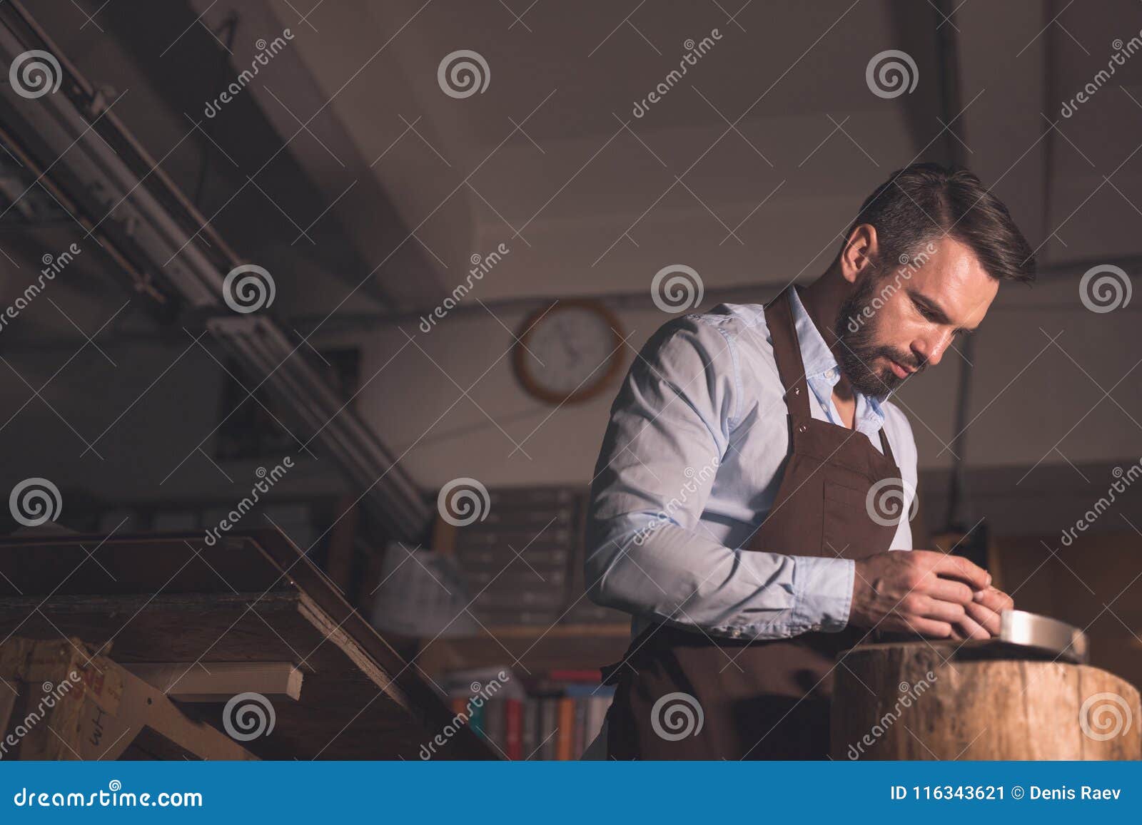 Young Master at Work in Studio Stock Image - Image of mosaic, person ...