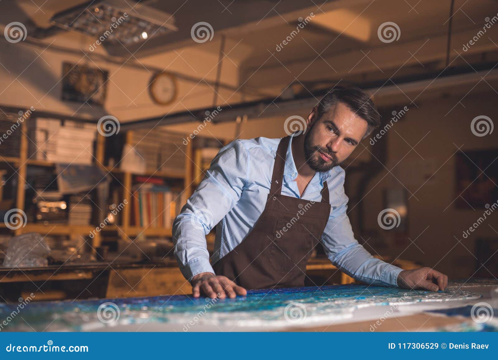 Young master at work stock image. Image of hobby, apron - 117306529