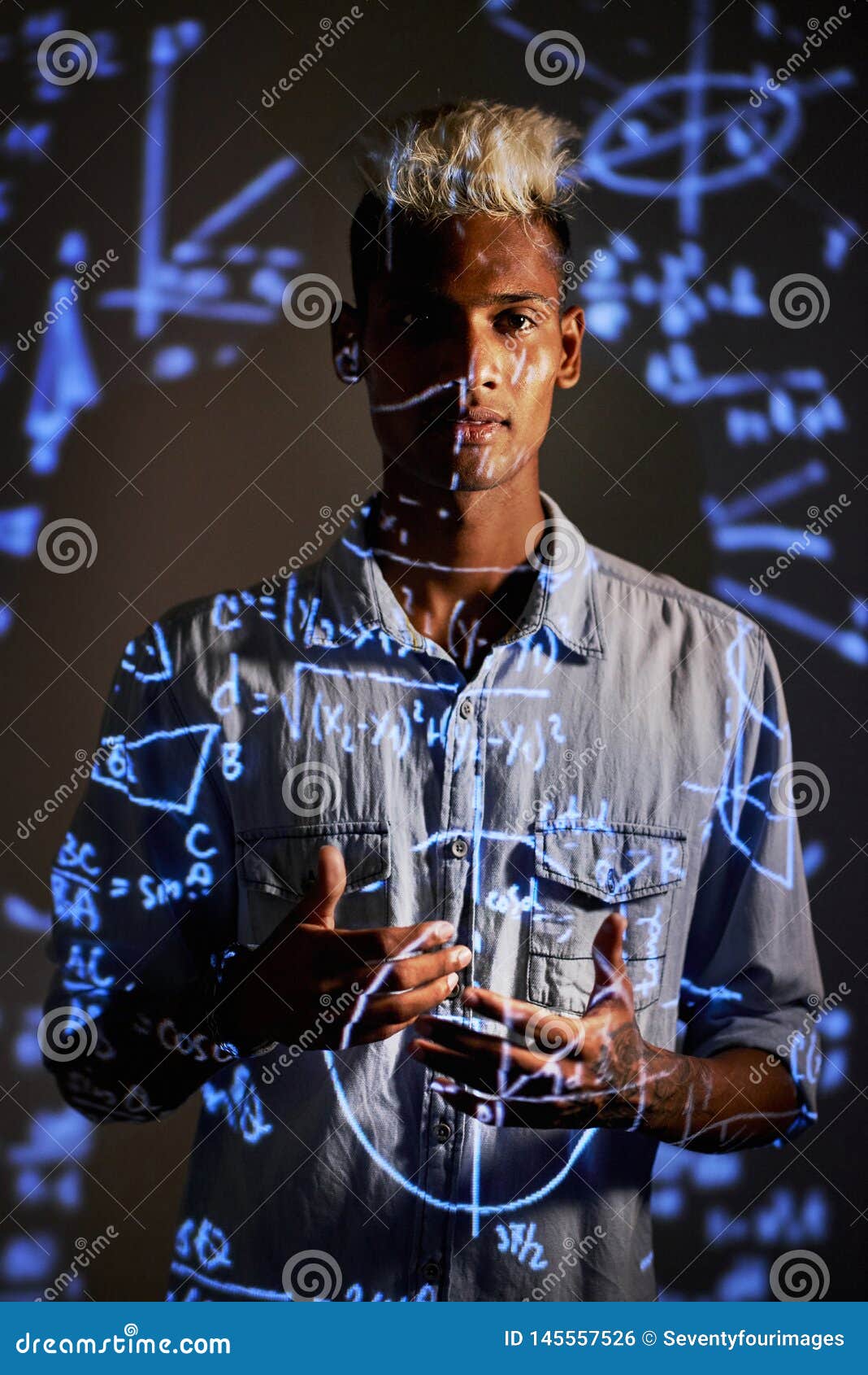Young Mathematician Telling about New Formula Stock Photo - Image of ...