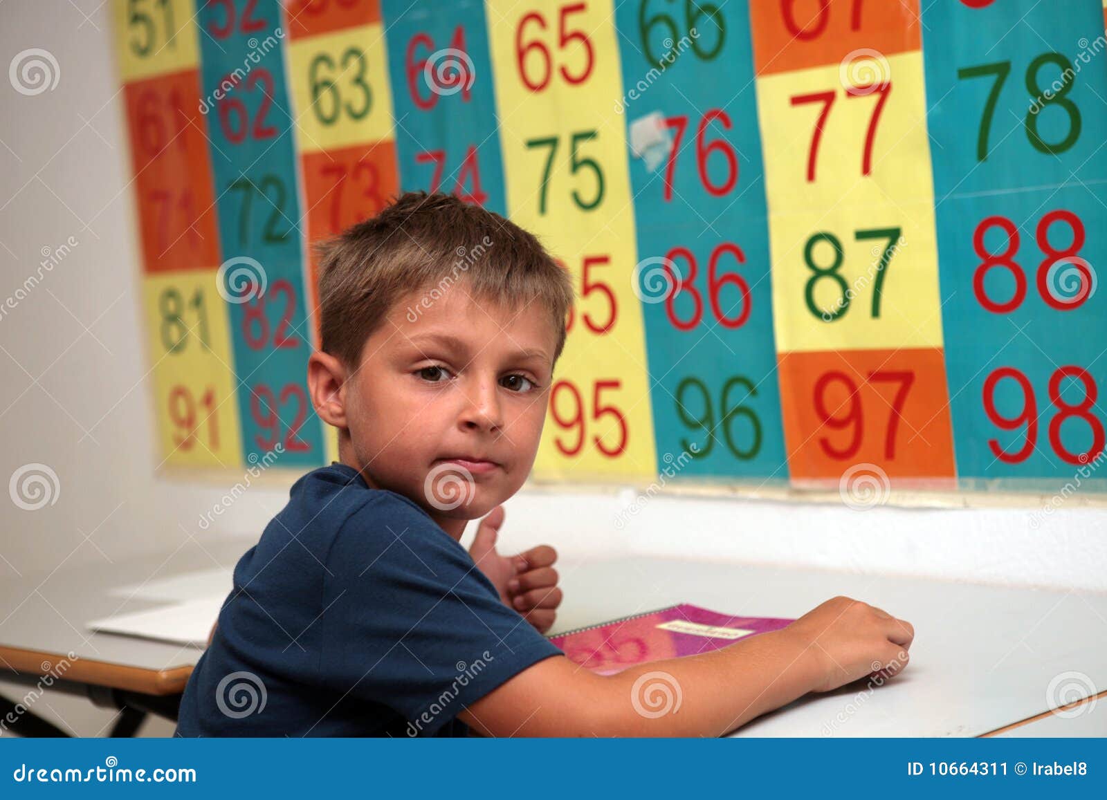 Young Maths Student In Classroom Stock Image | CartoonDealer.com #10664311