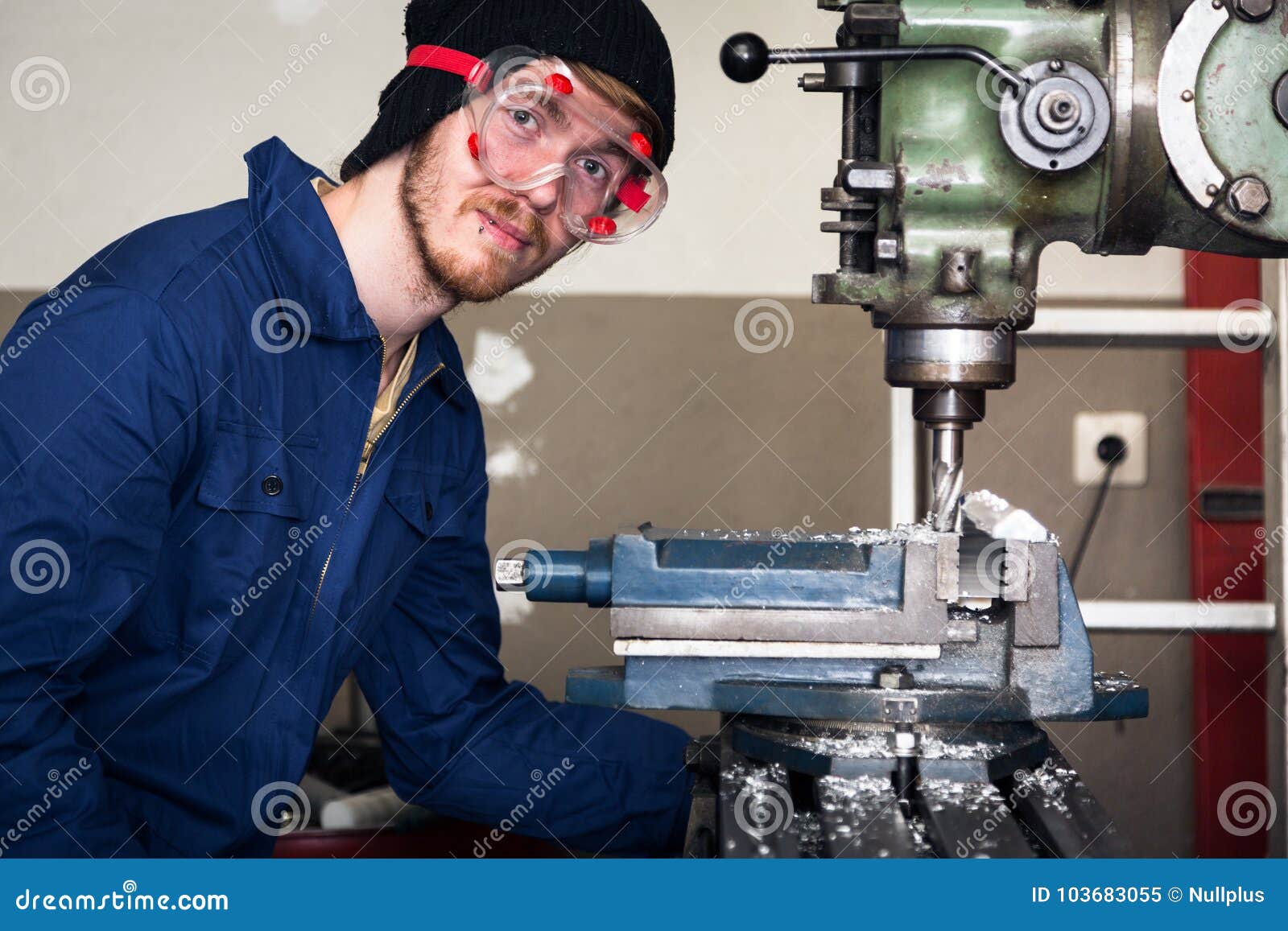 Young Mechanic Apprentice on Milling Machine Stock Image - Image of ...