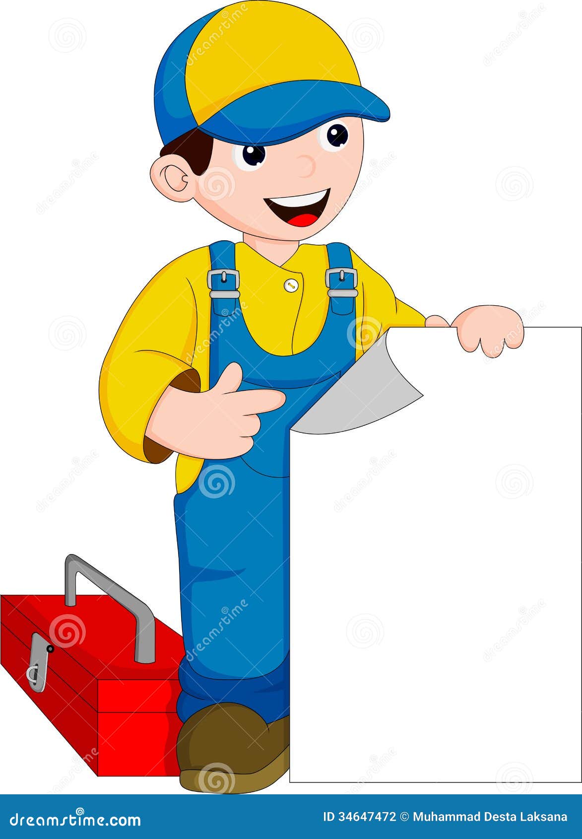 A young mechanic cartoon stock illustration. Illustration of engineer ...