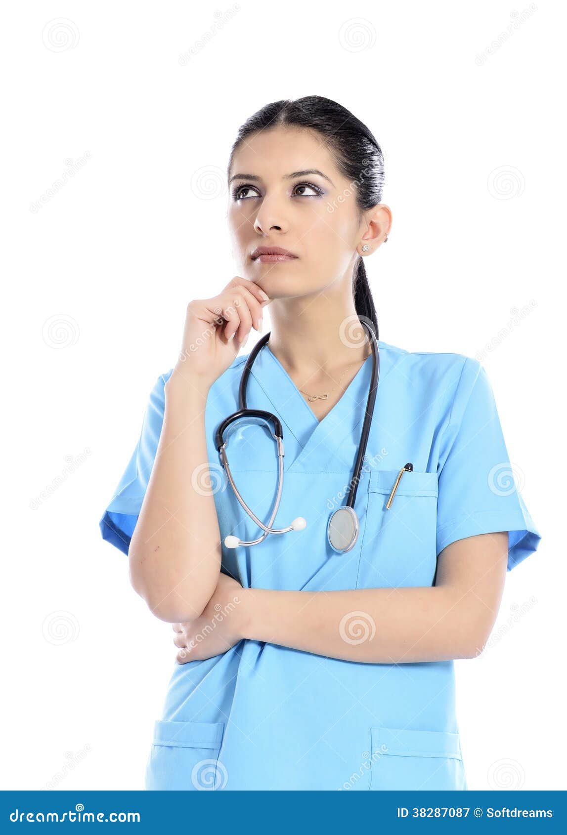 Young Medical Doctor Thinking Stock Image - Image of coat, labcoat ...