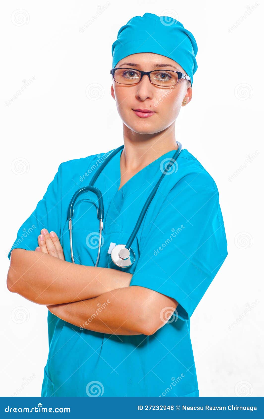 Young Medical Nurse with Stethoscope Stock Photo - Image of clinic ...