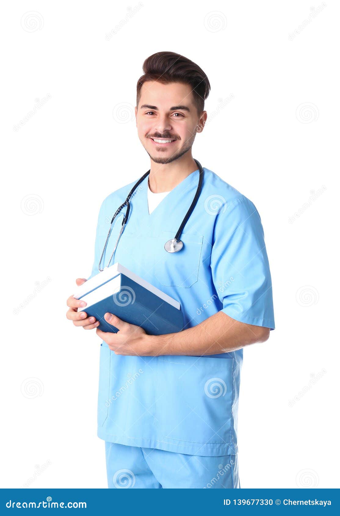 Young Medical Student with Books Stock Photo - Image of male, isolated ...