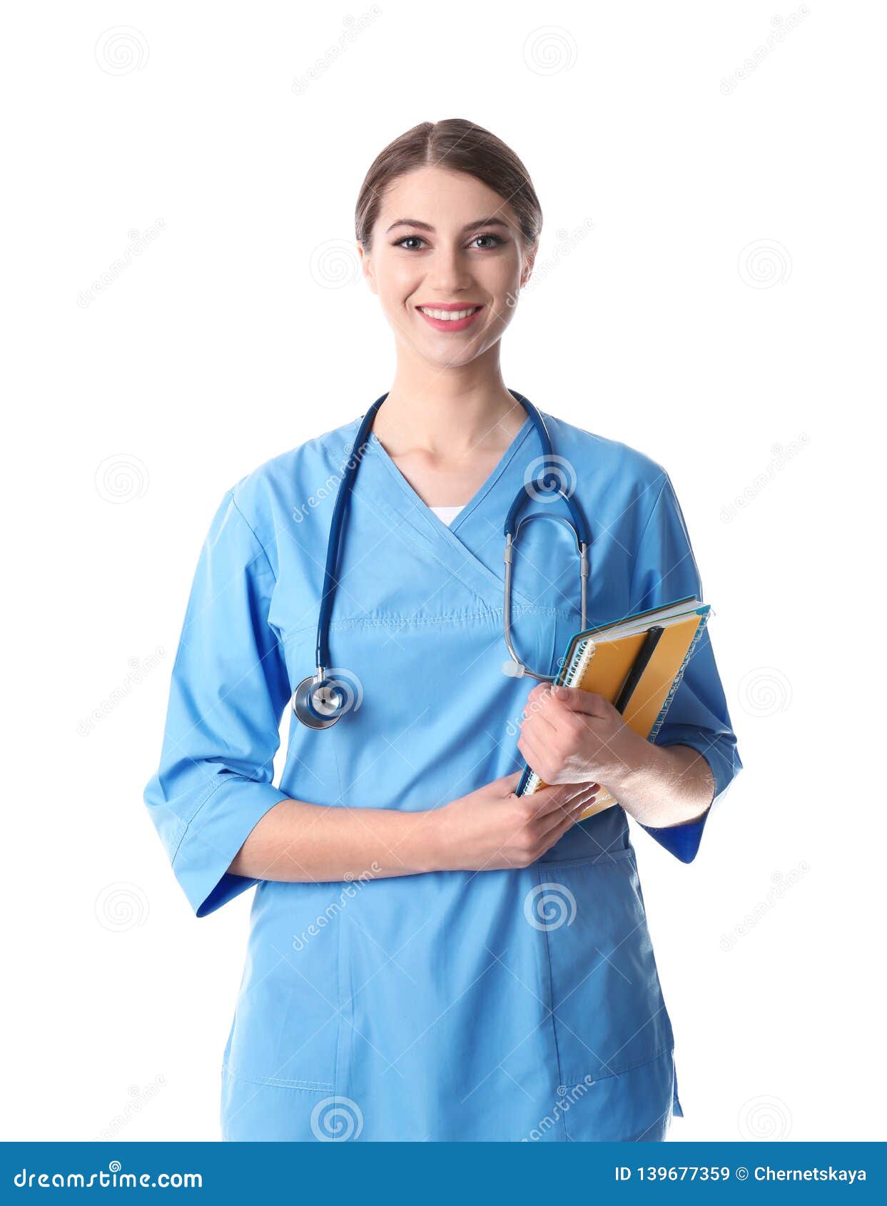 Young Medical Student with Notebooks Stock Image - Image of hospital ...