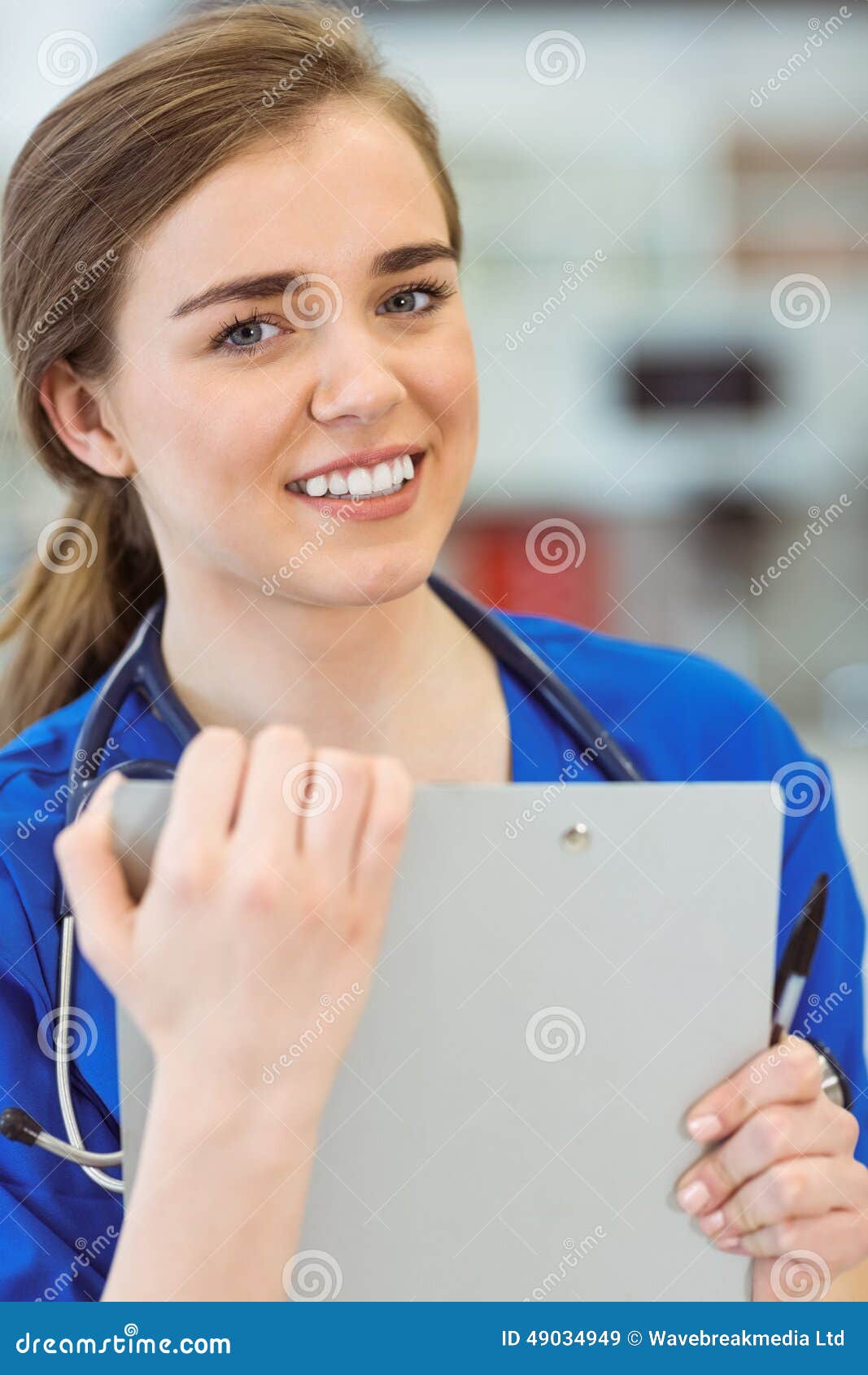 Young Medical Student Smiling at Camera Stock Image - Image of biology ...