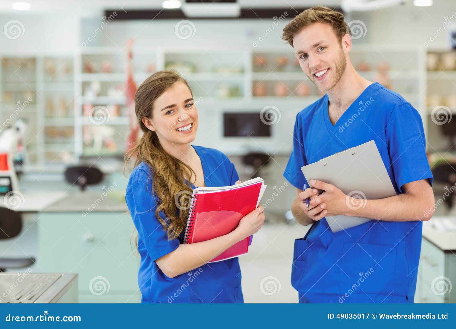 Young Medical Students Smiling at Camera Stock Image - Image of male ...