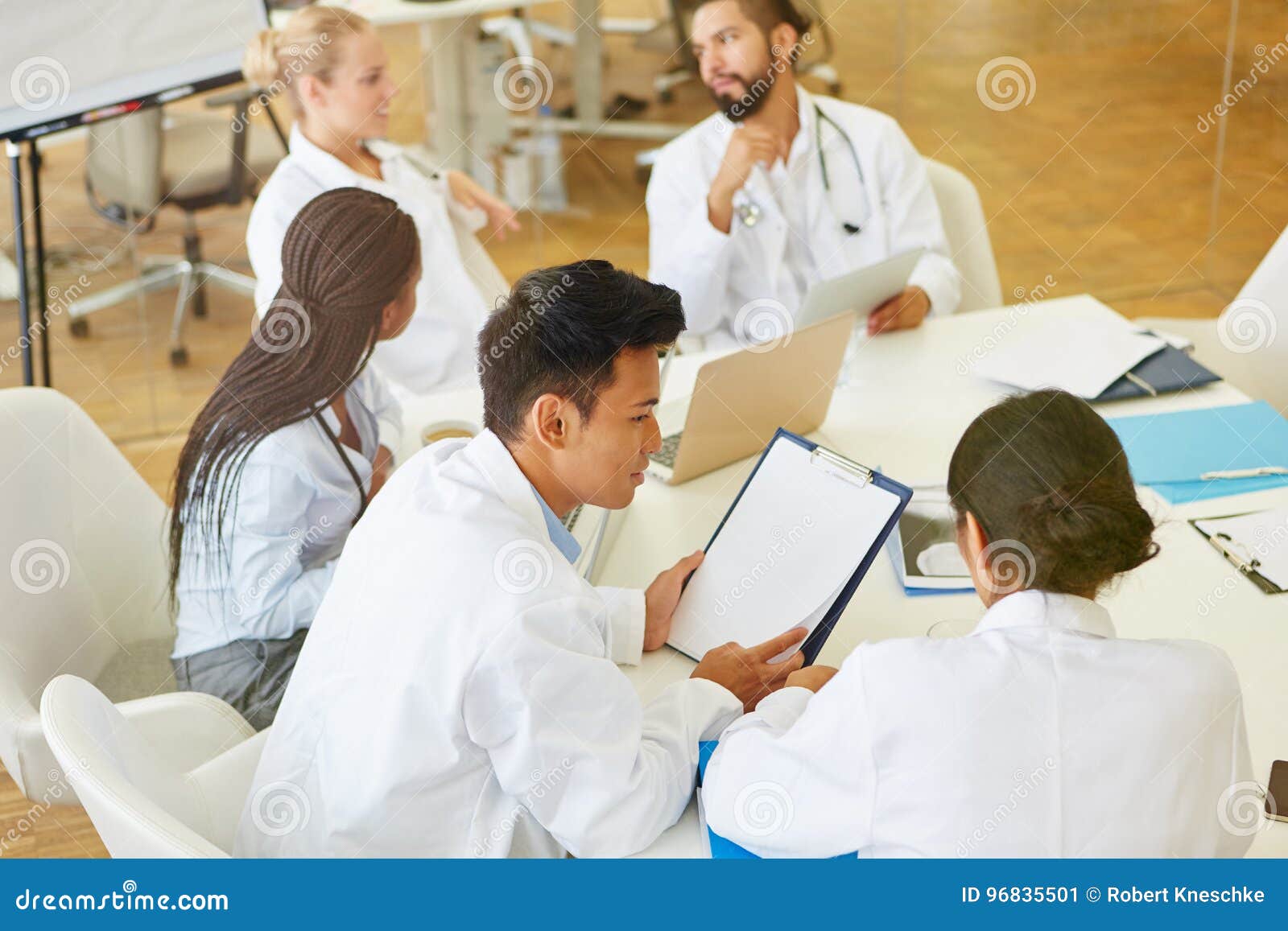 Young Medicine Students Learning Together Stock Image - Image of ...